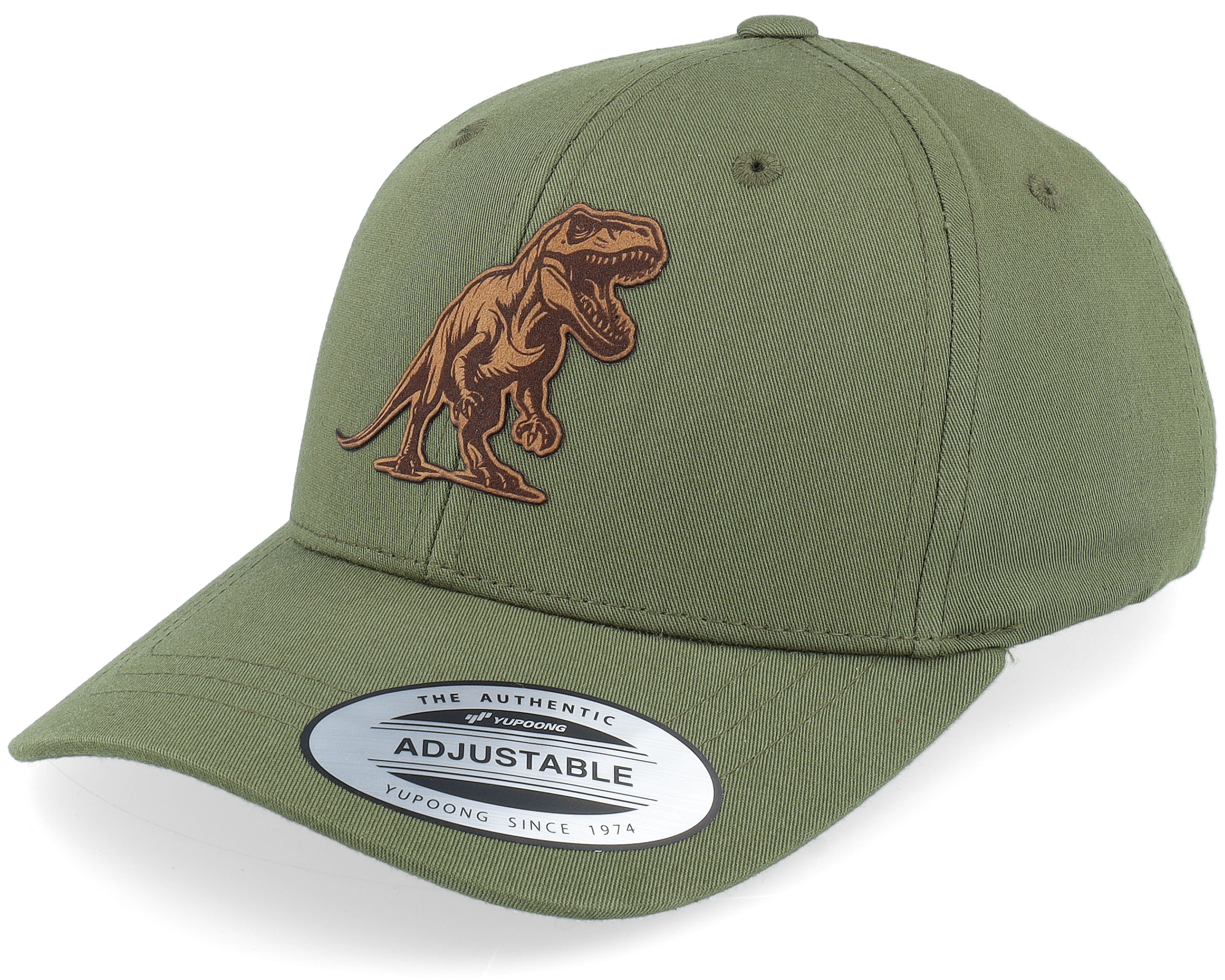 Kids T-rex Dino Brown Patch Olive Adjustable | Hatstoreworld.com