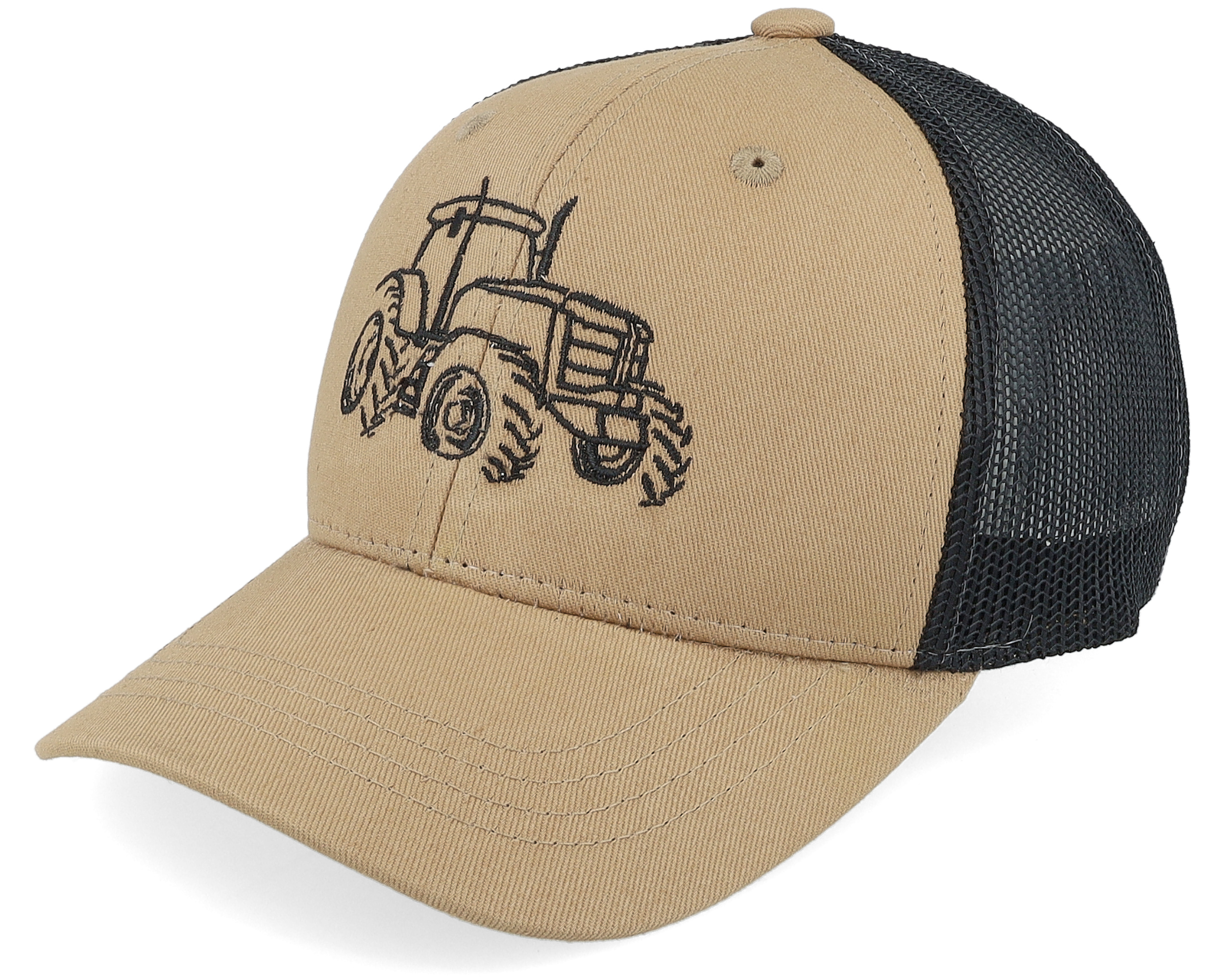 Kids Tractor Outline Caramel/Black Trucker - Kiddo Cap | Hatstoreworld.com