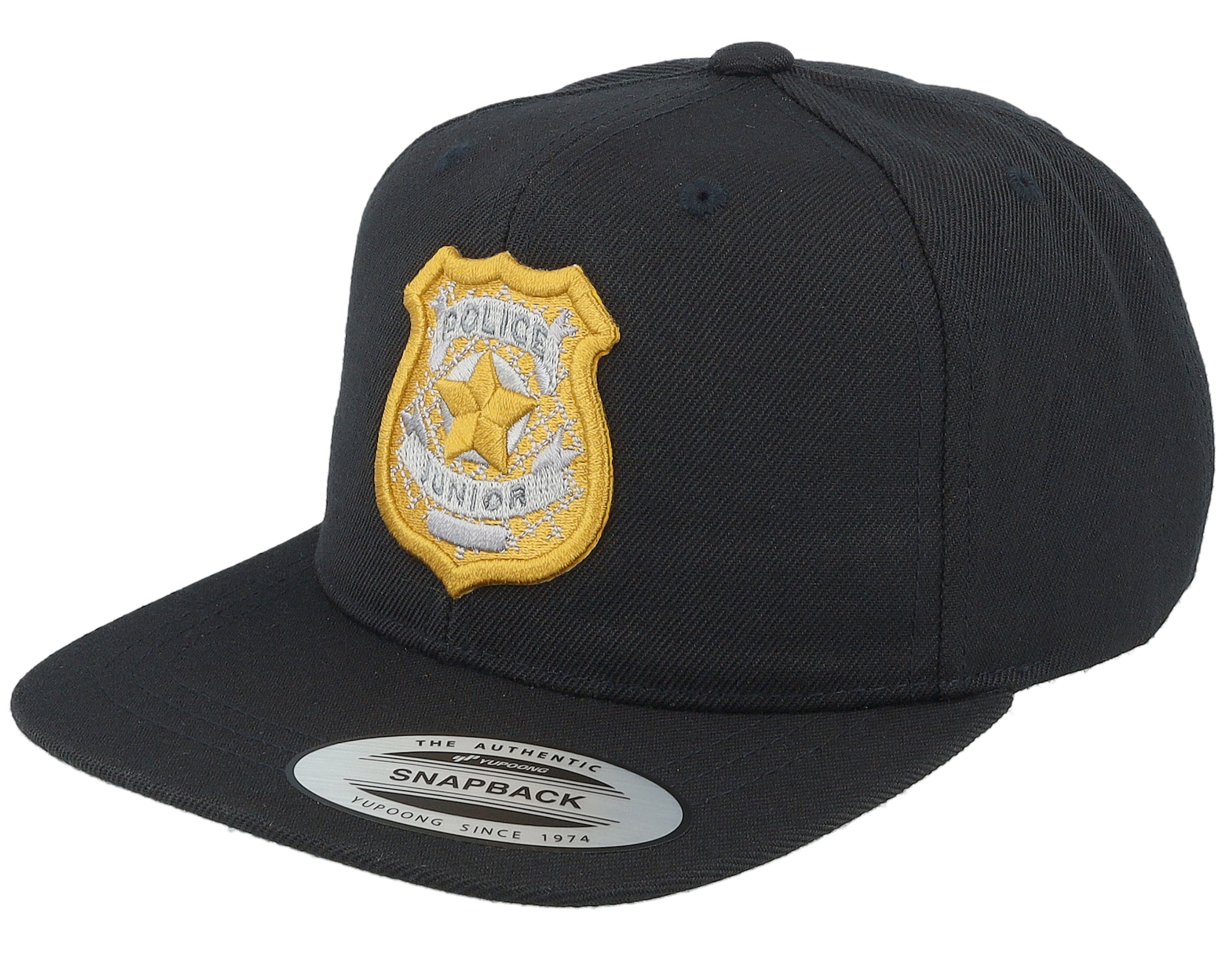 Kids 3d Police Badge Junior Black Snapback - Hatstore.se
