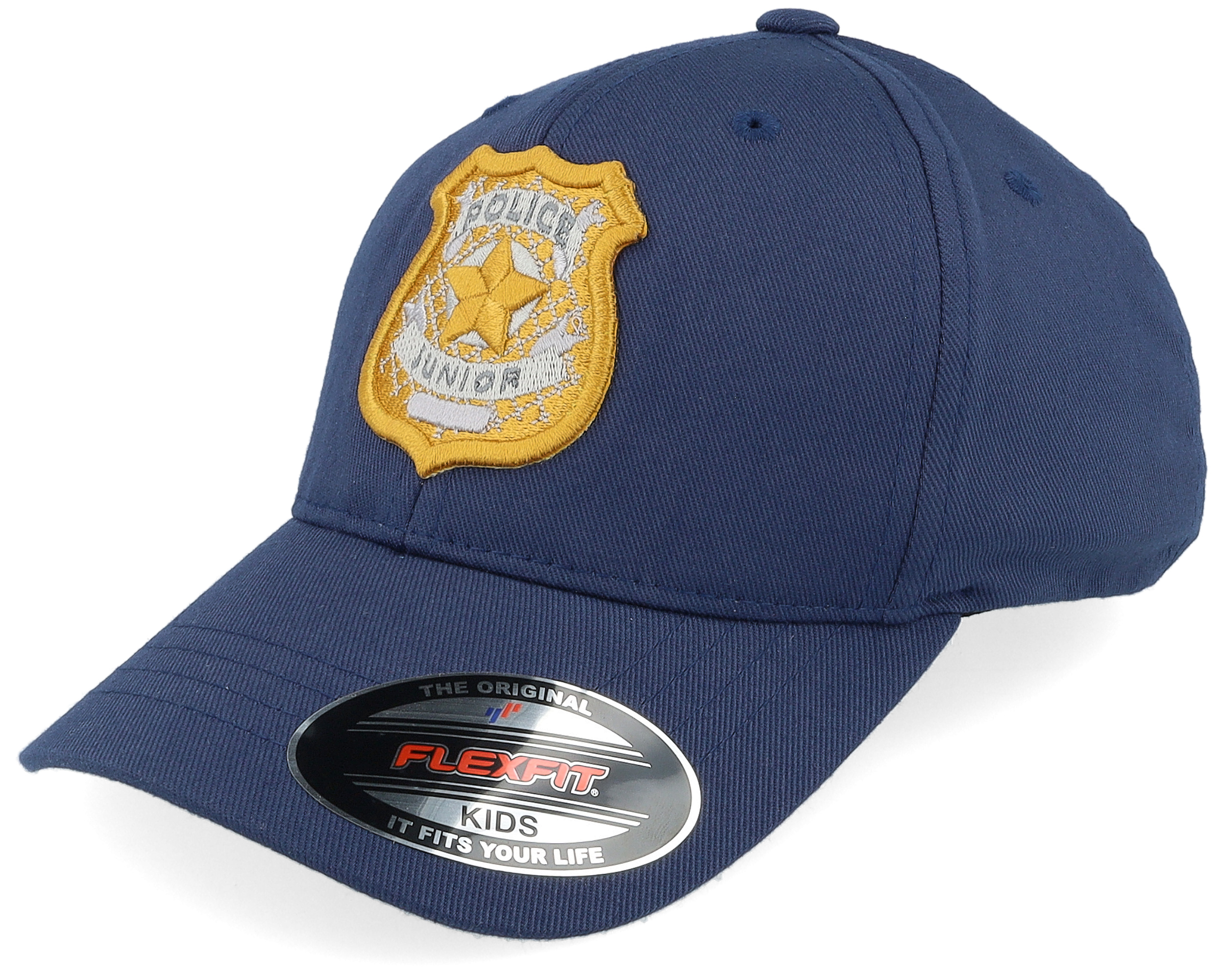 Kids 3d Police Badge Junior Navy Flexfit | Hatstoreworld.com