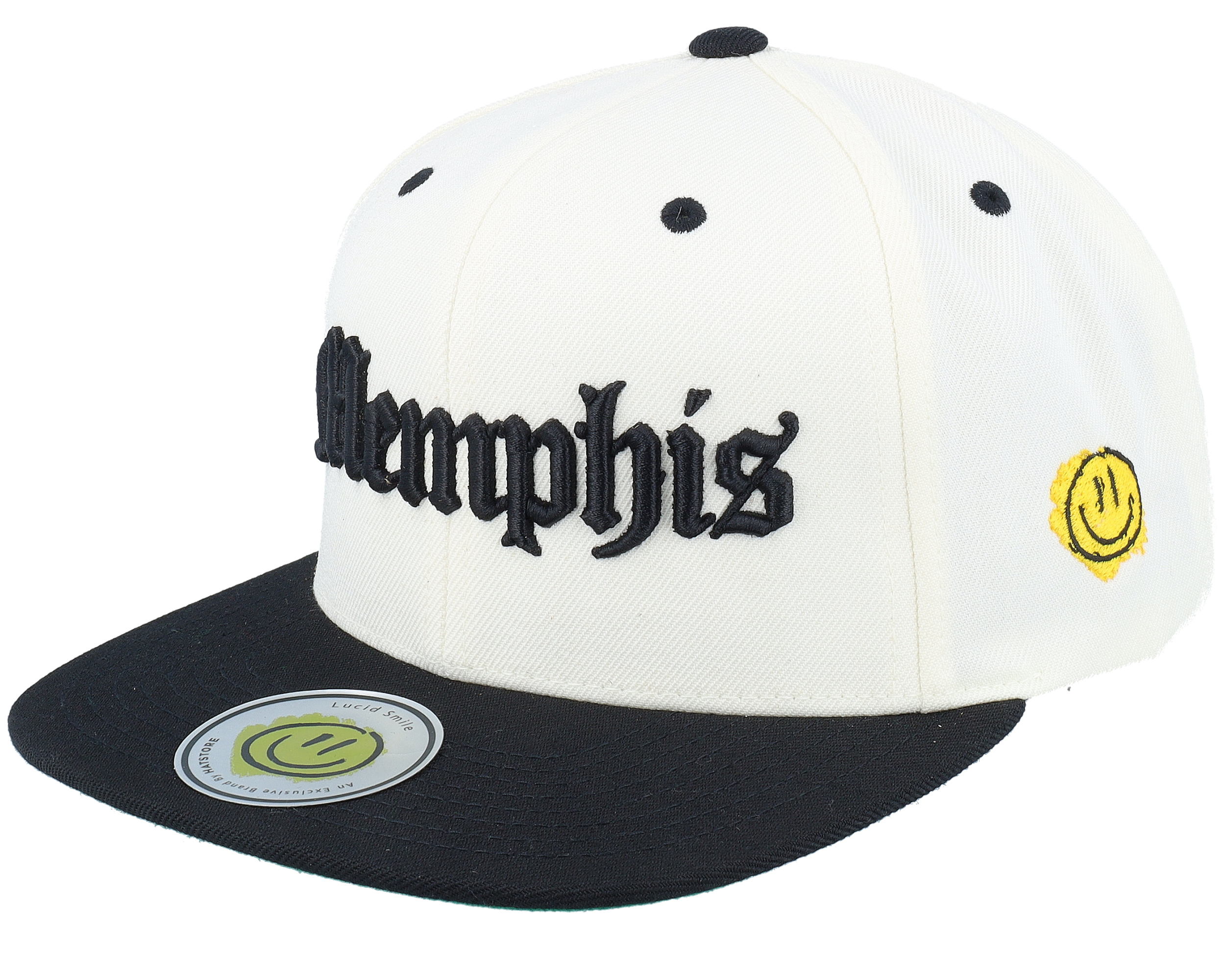Memphis 3d Script Natural/Black Snapback - Lucid Smile | Hatstoreworld.com