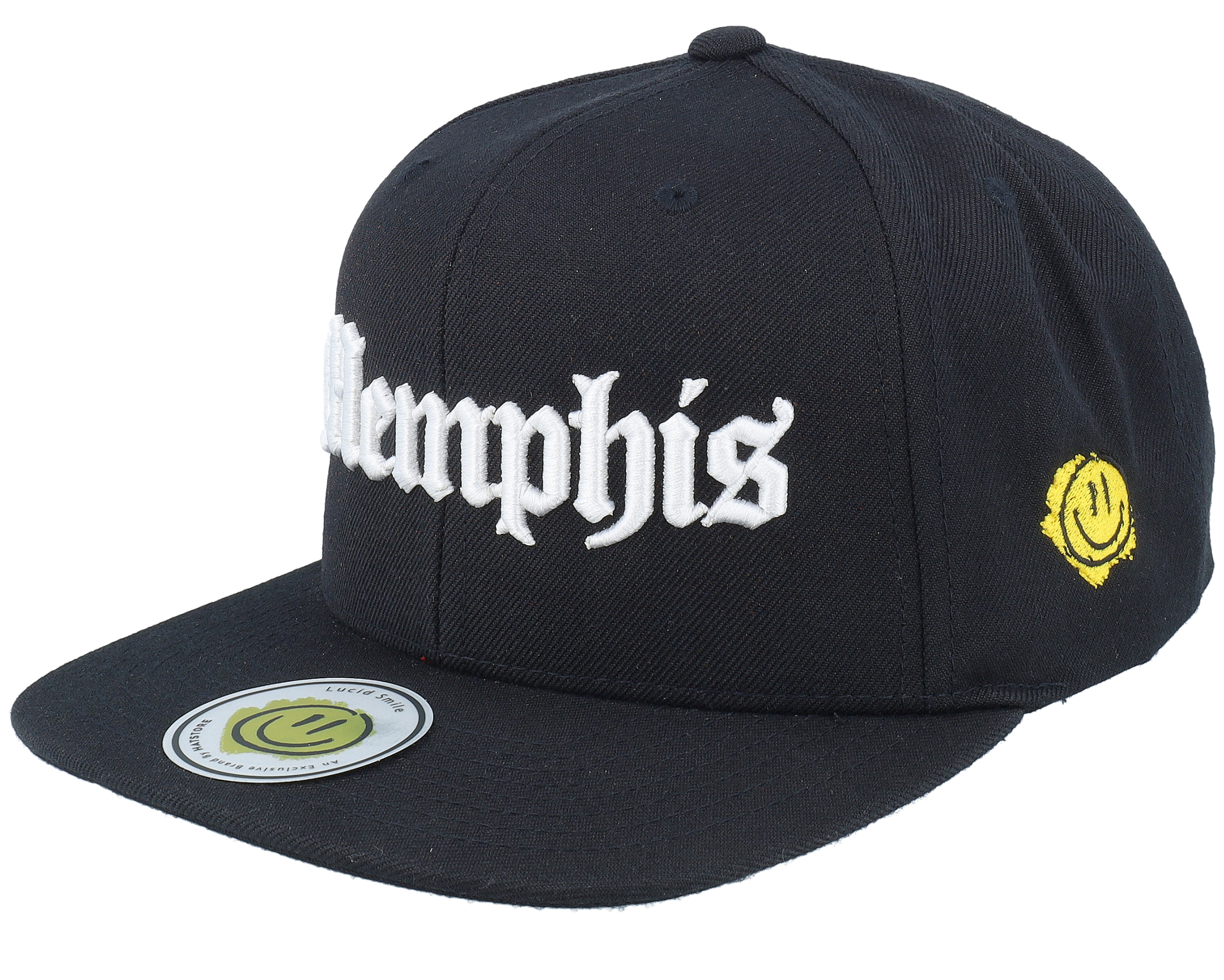 Memphis 3d Script Black Snapback - Lucid Smile Cap | Hatstoreworld.com
