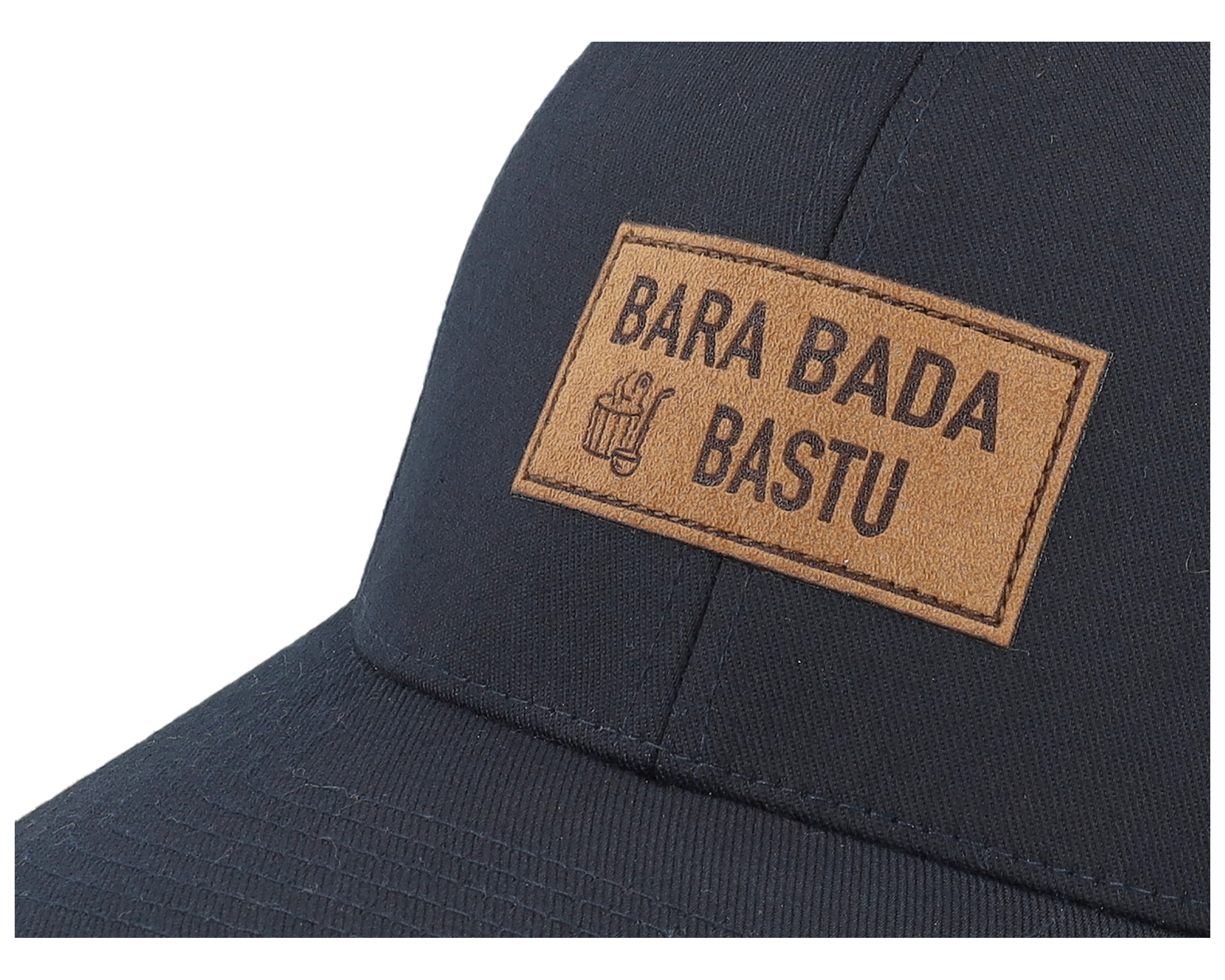 Bara Bada Bastu Engraved Patch Black Flexfit - Scenes Cap | Hatstore.com