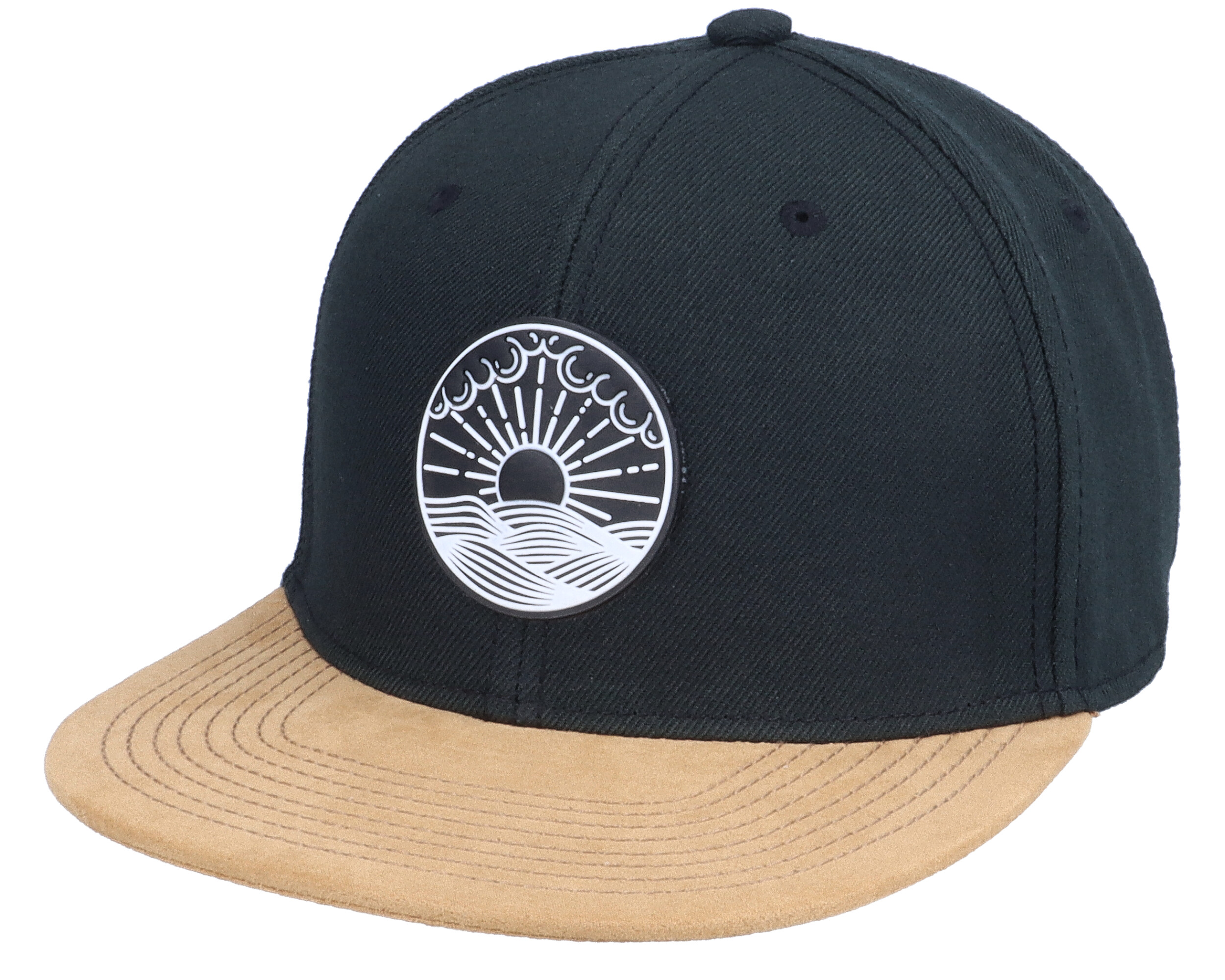 Ocean Sunset Patch Black/Suede Snapback - Iconic cap | Hatstoreworld.com