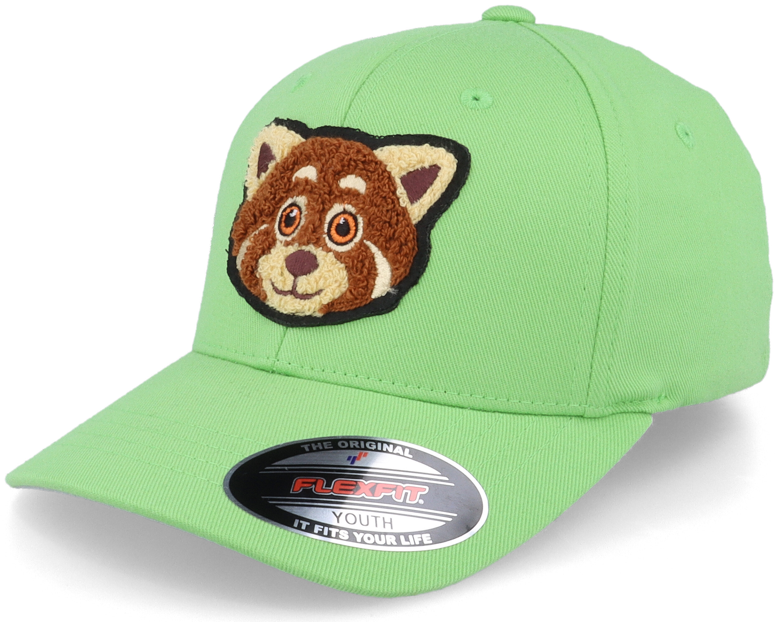 Kids Red Panda Chenille Patch Apple Green Flexfit - Kiddo Cap ...