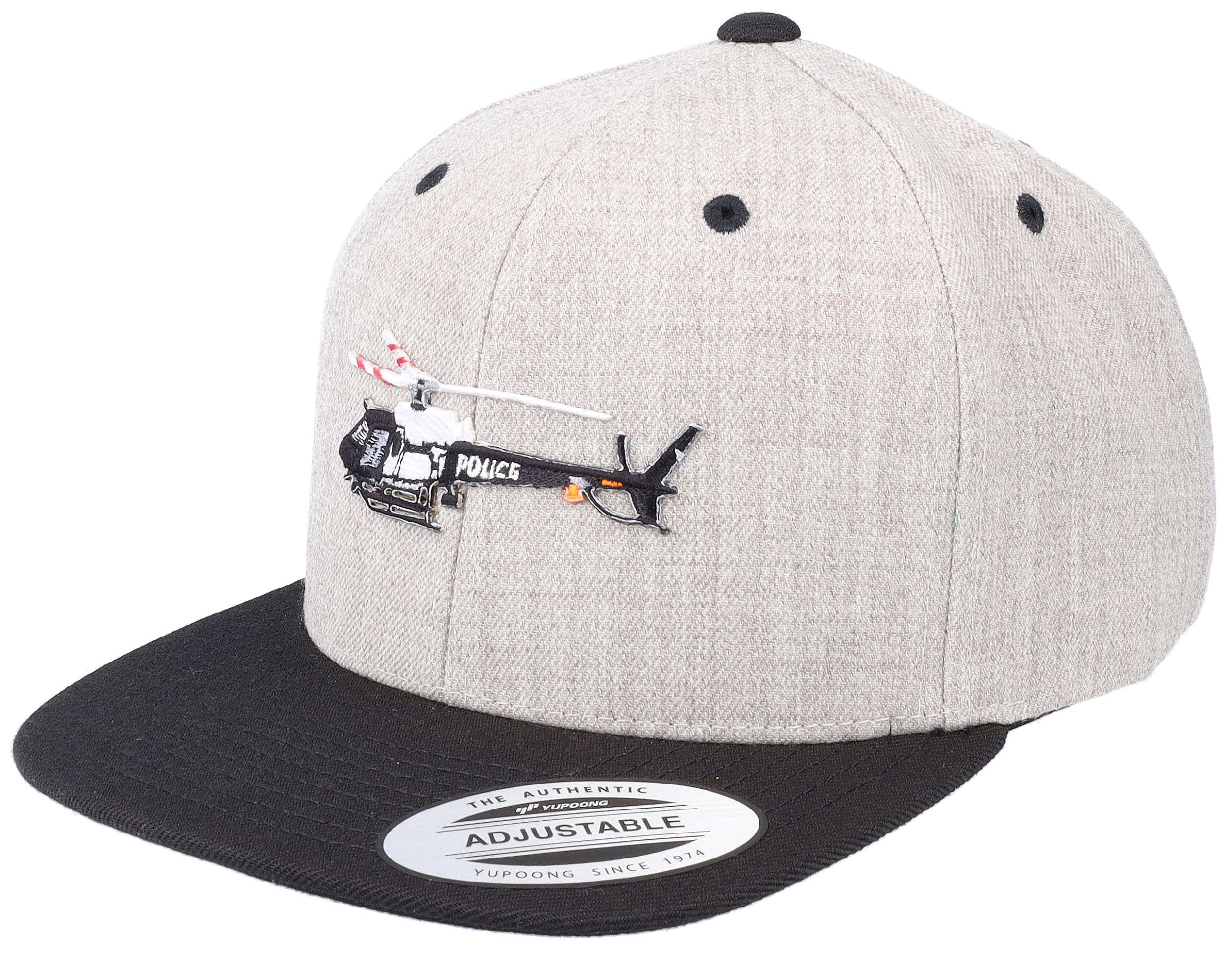 Kids Police Helicopter Grey/Black Snapback | Hatstoreworld.com