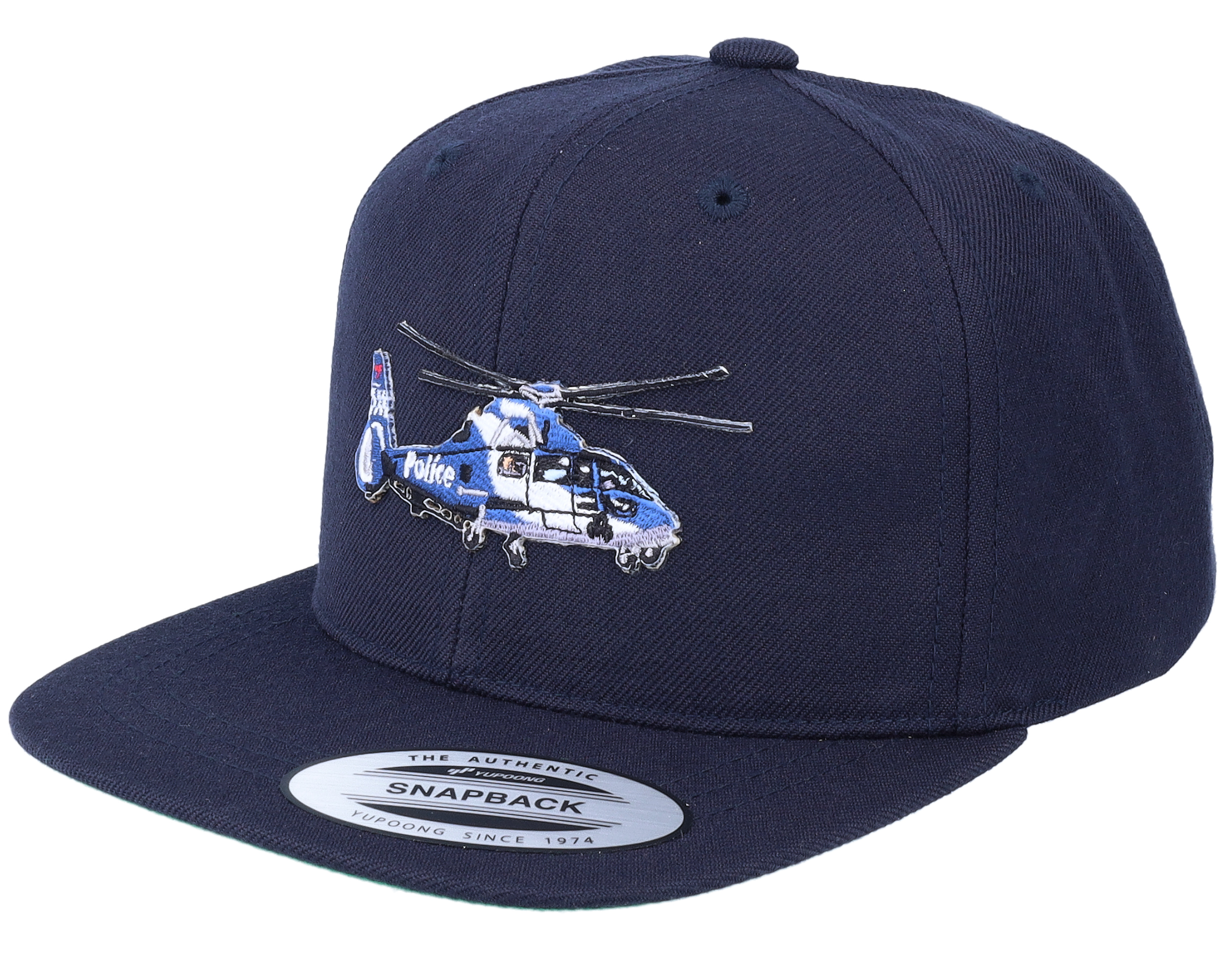 Kids Police Helicopter Dark Navy Blue Snapback | Hatstoreworld.com