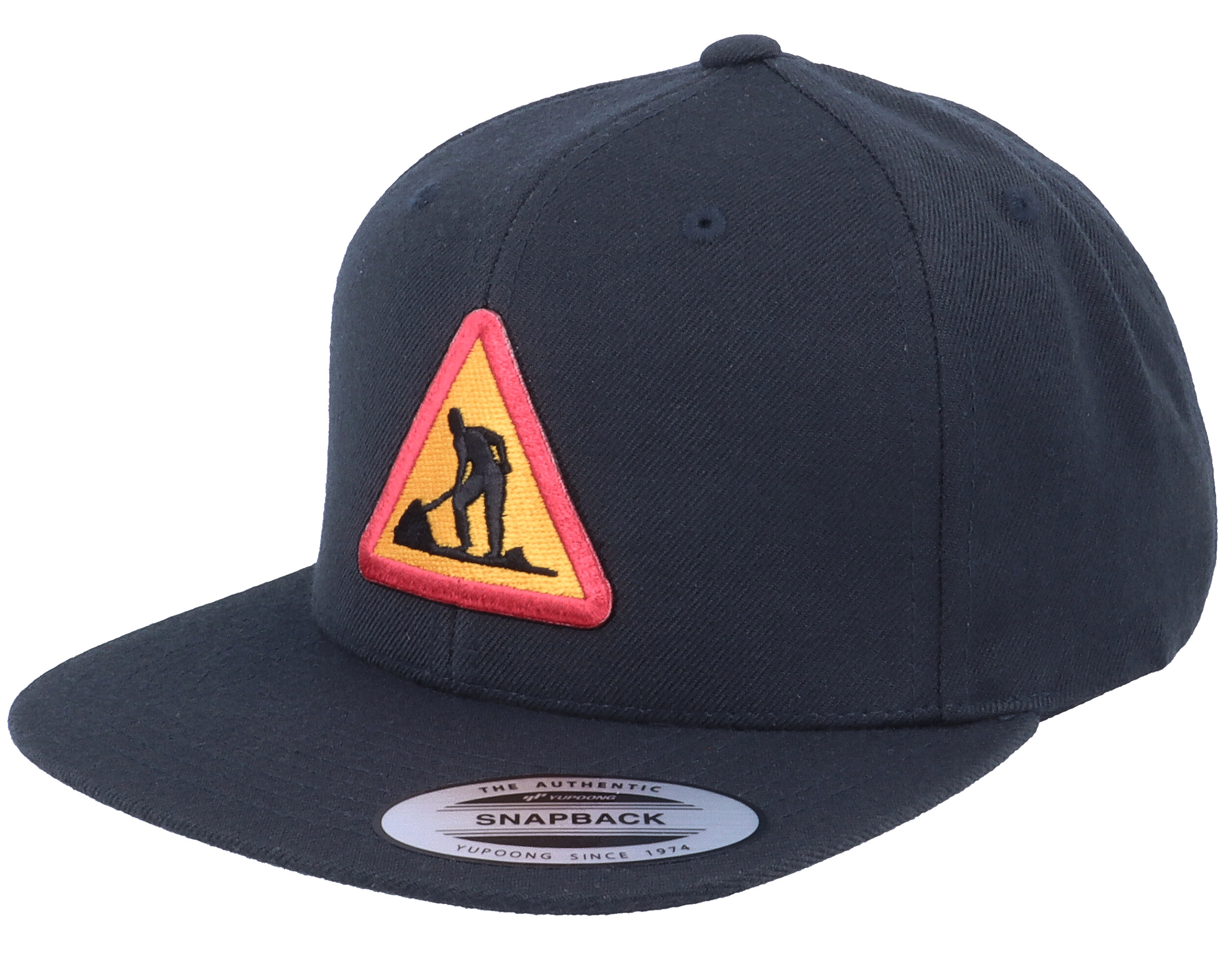 Road Work Patch Black Snapback | Hatstoreworld.com