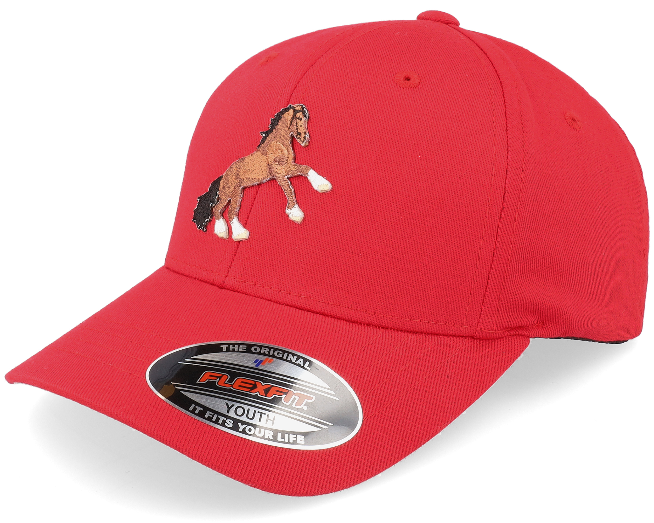 Kids Brown Horse Red Flexfit | Hatstoreworld.com