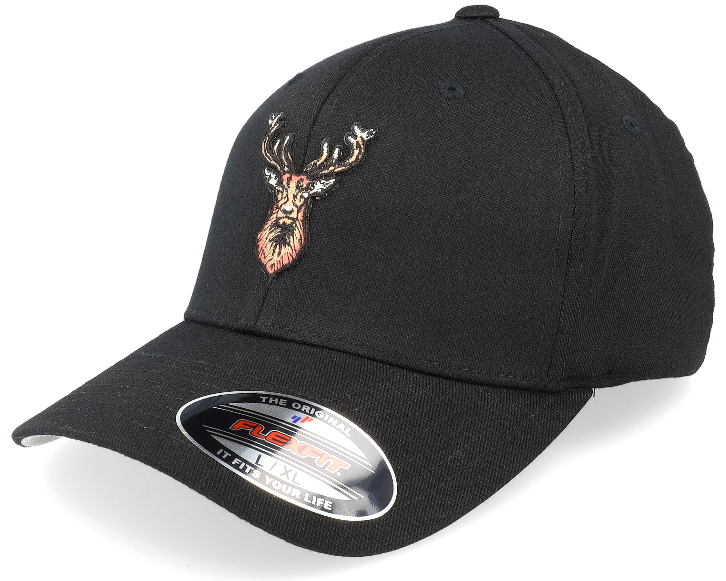 Deer Logo Patch Black Flexfit | Hatstoreworld.com