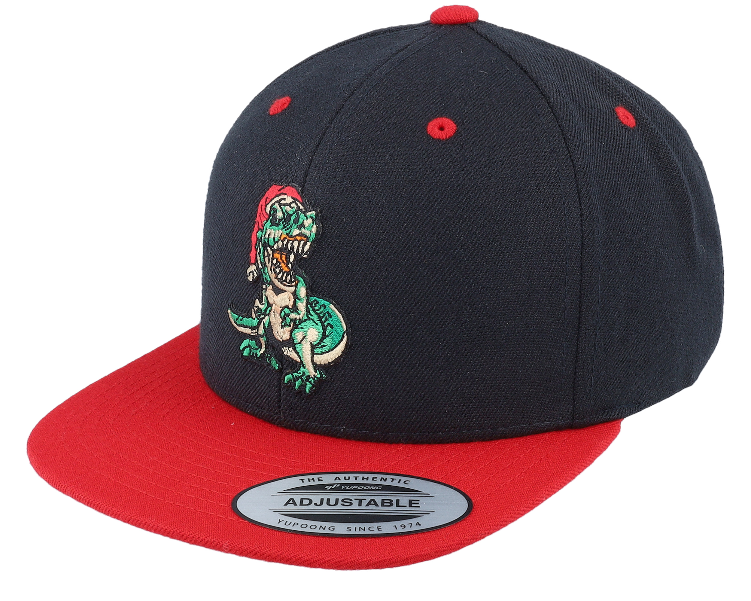 Kids Dino T-rex Santa Black/Red Snapback - Kiddo Cap | Hatstoreworld.com