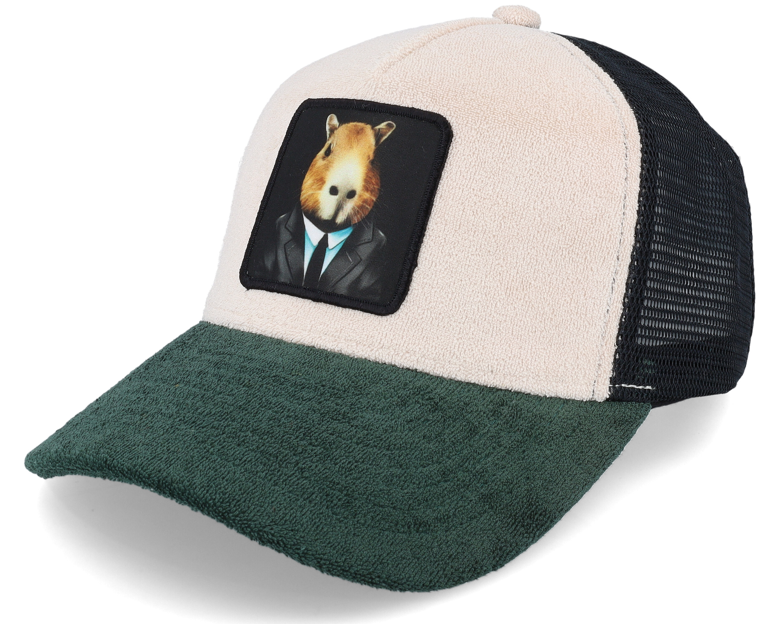 Capybara Suit Terry Sand A-frame Trucker - Iconic | Hatstore.com