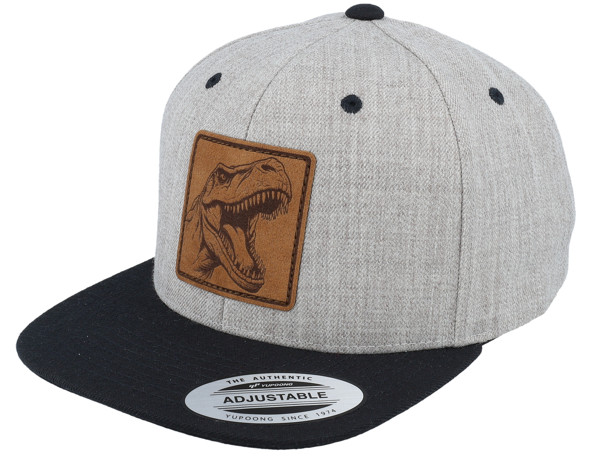 Kids Dinosaur T-rex Heather Grey/Black Snapback | Hatstoreworld.com