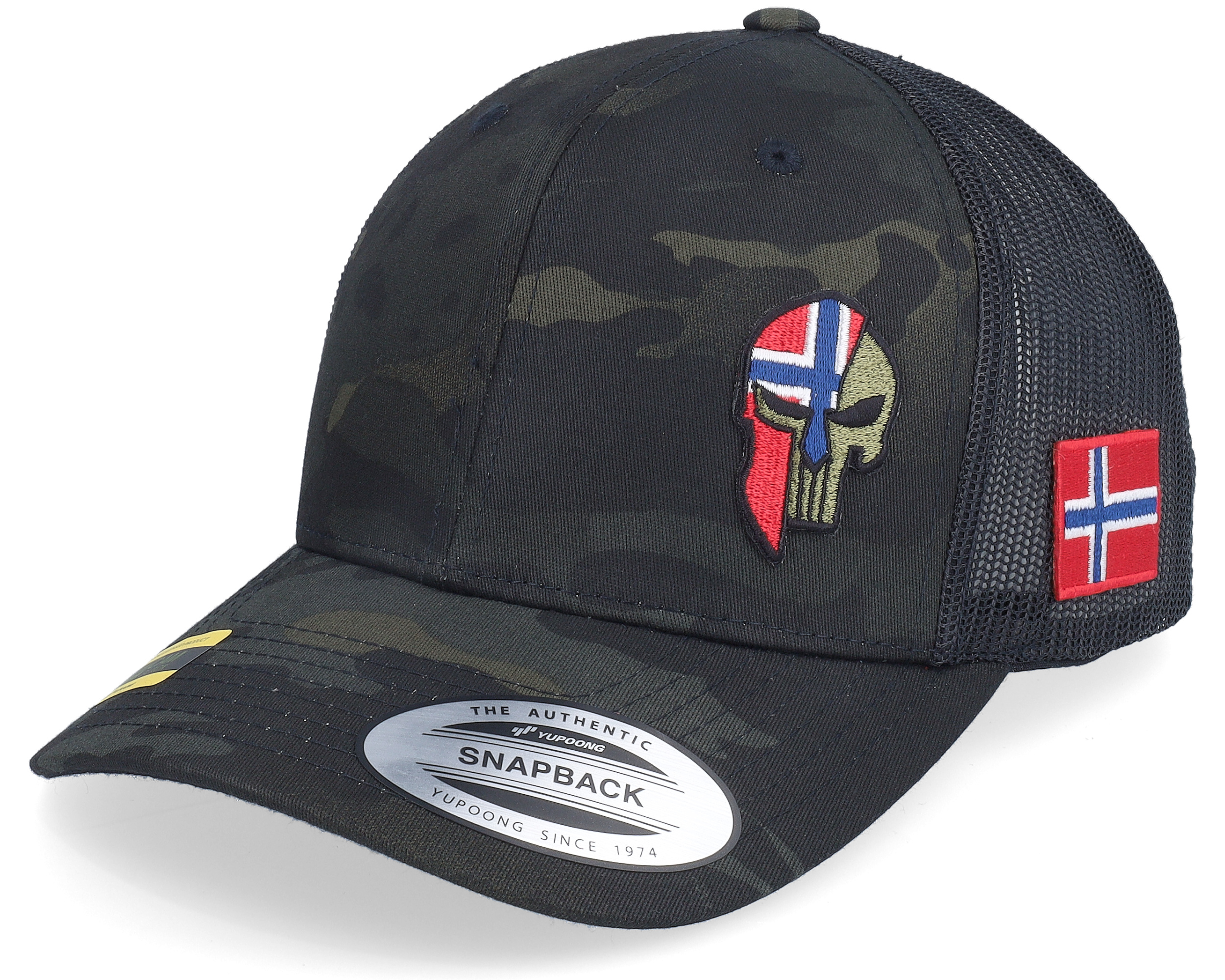 Norway Army Skull Multicam Black Trucker - Army Head | Hatstoreworld.com