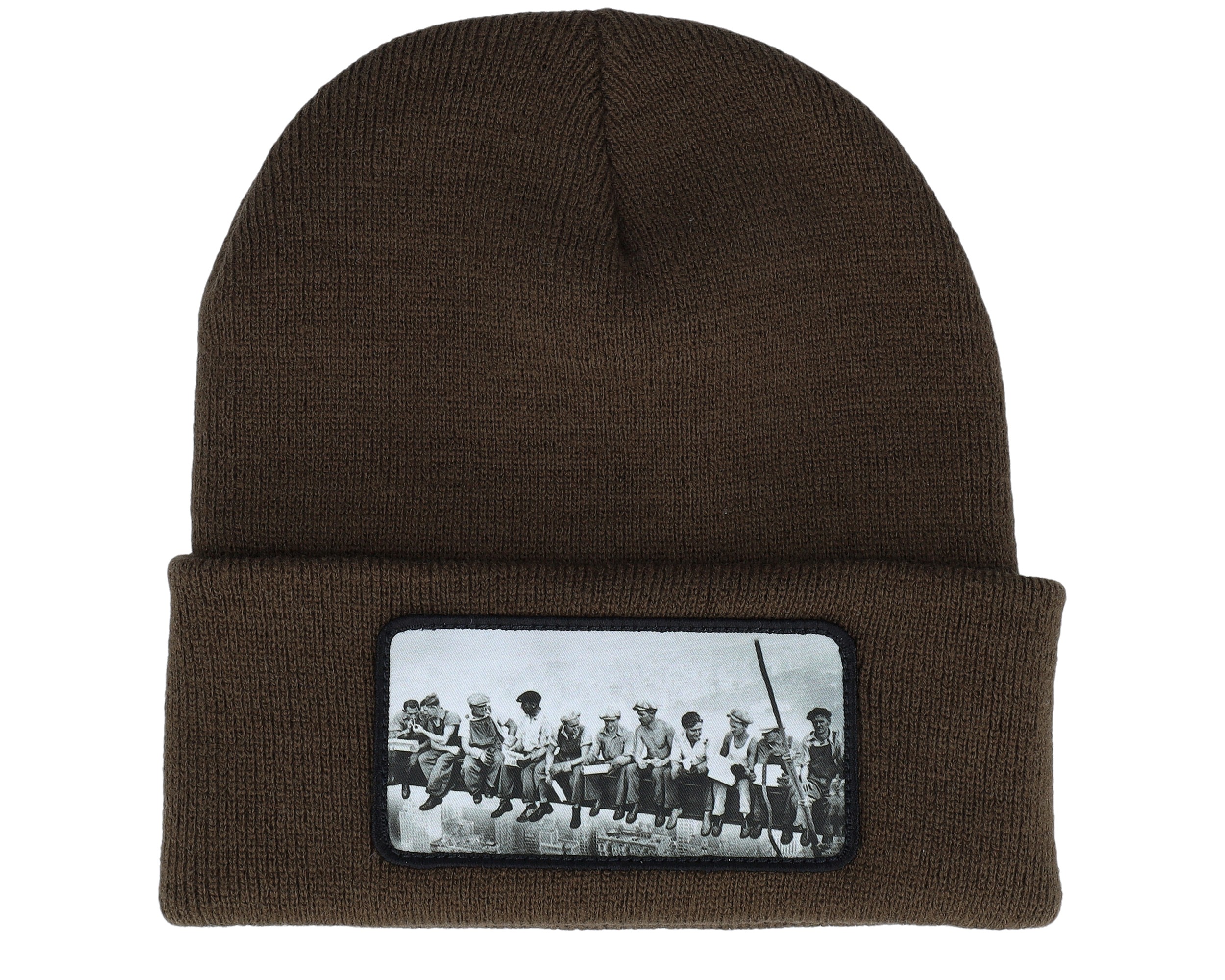 Lunch Atop A Skyscraper Beanie Chocolate Cuff | Hatstoreworld.com