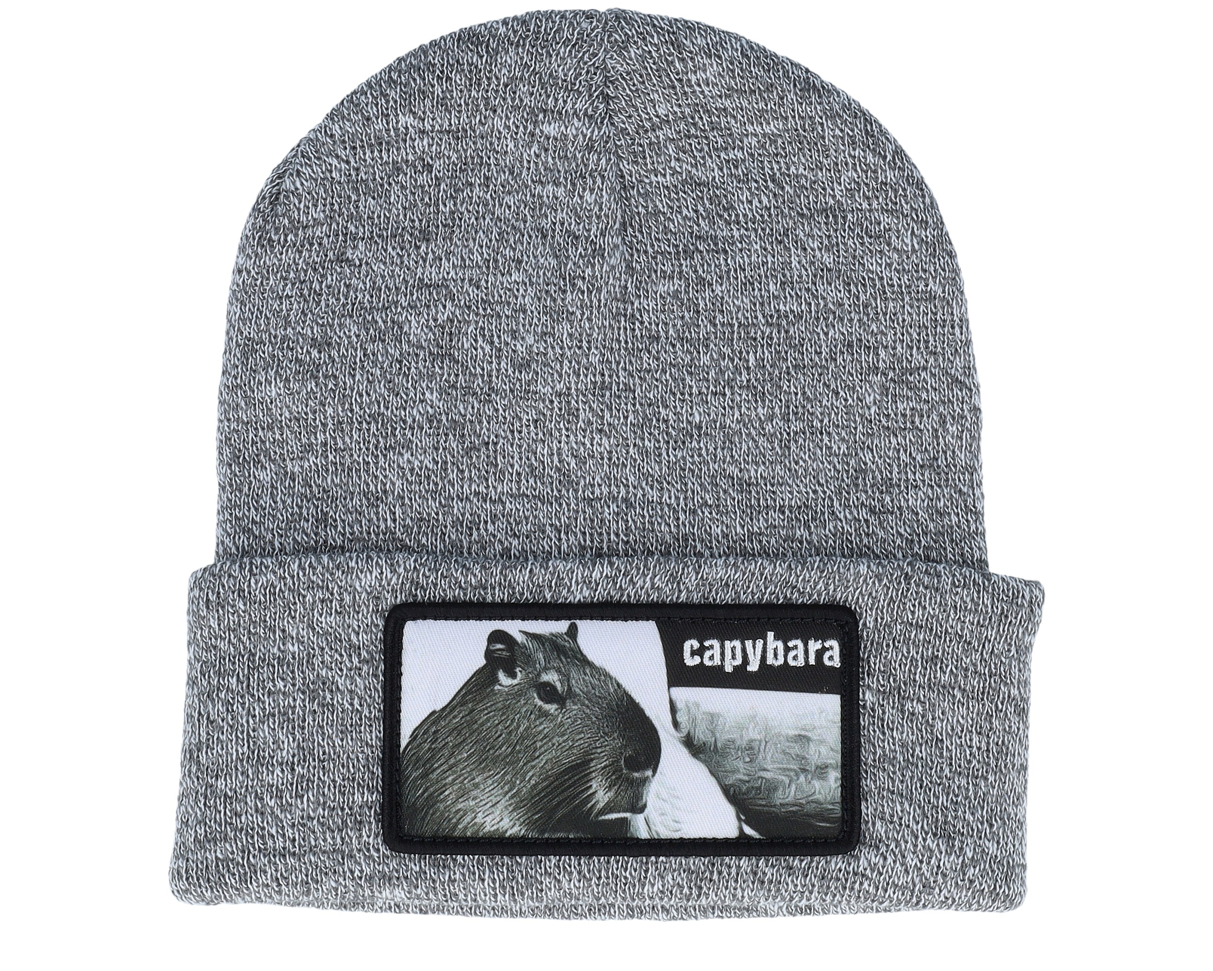 Capybara Sofa Beanie Heather Grey Cuff - Iconic beanie | Hatstoreworld.com