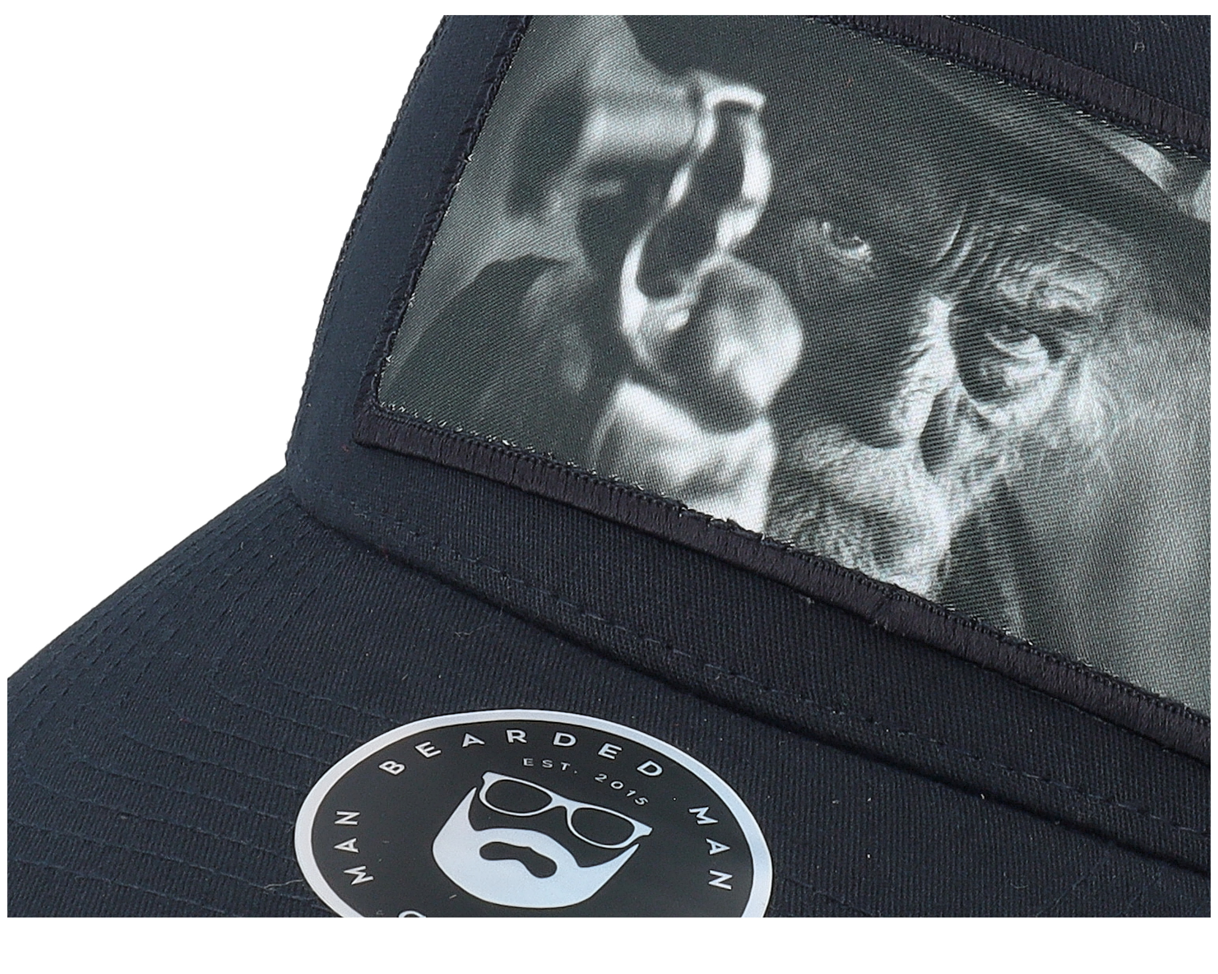 Outlaw With Revolver Black A-Frame Trucker - Bearded Man ...