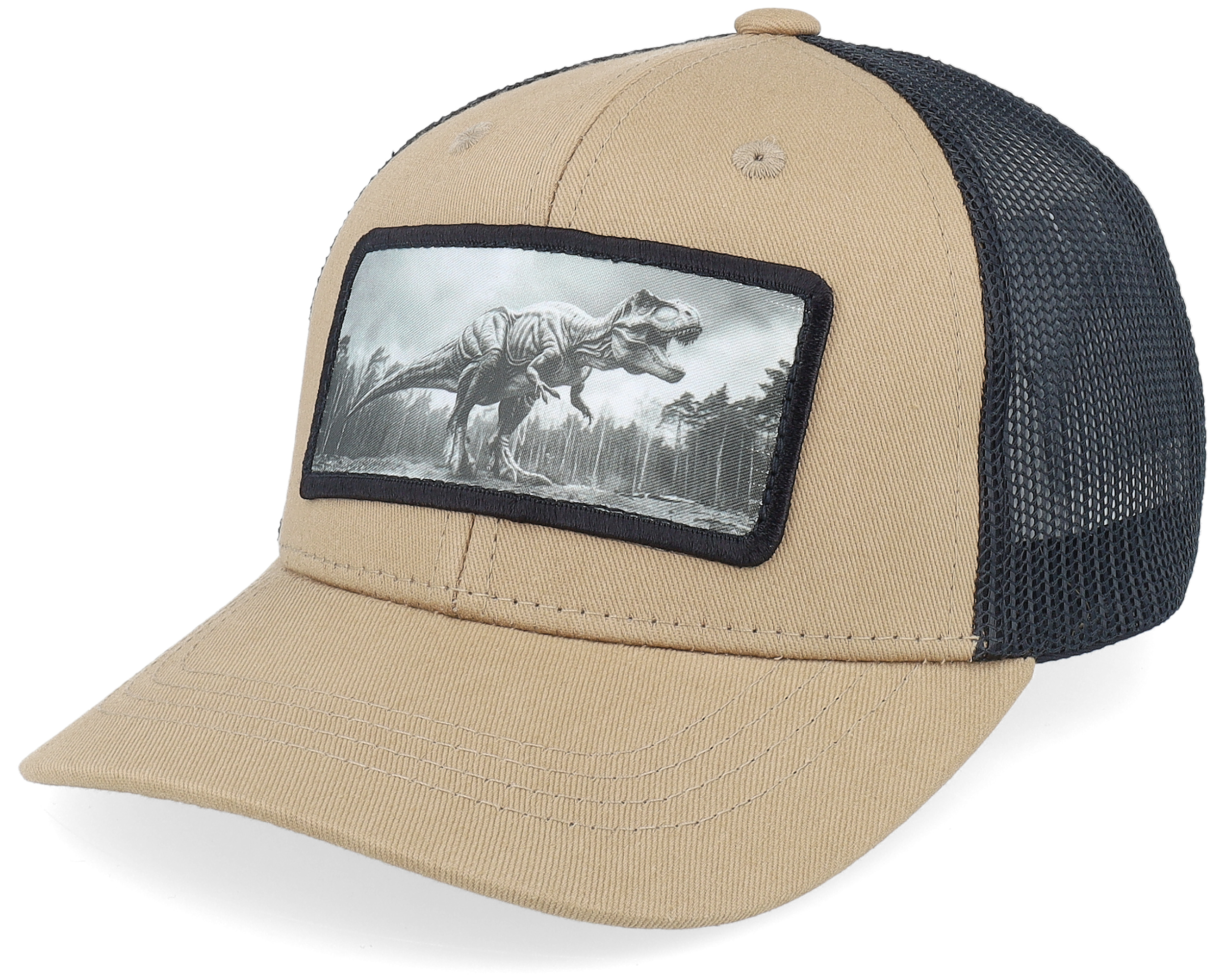 Kids T-rex Dino Caramel/Black Trucker - Kiddo Cap | Hatstoreworld.com