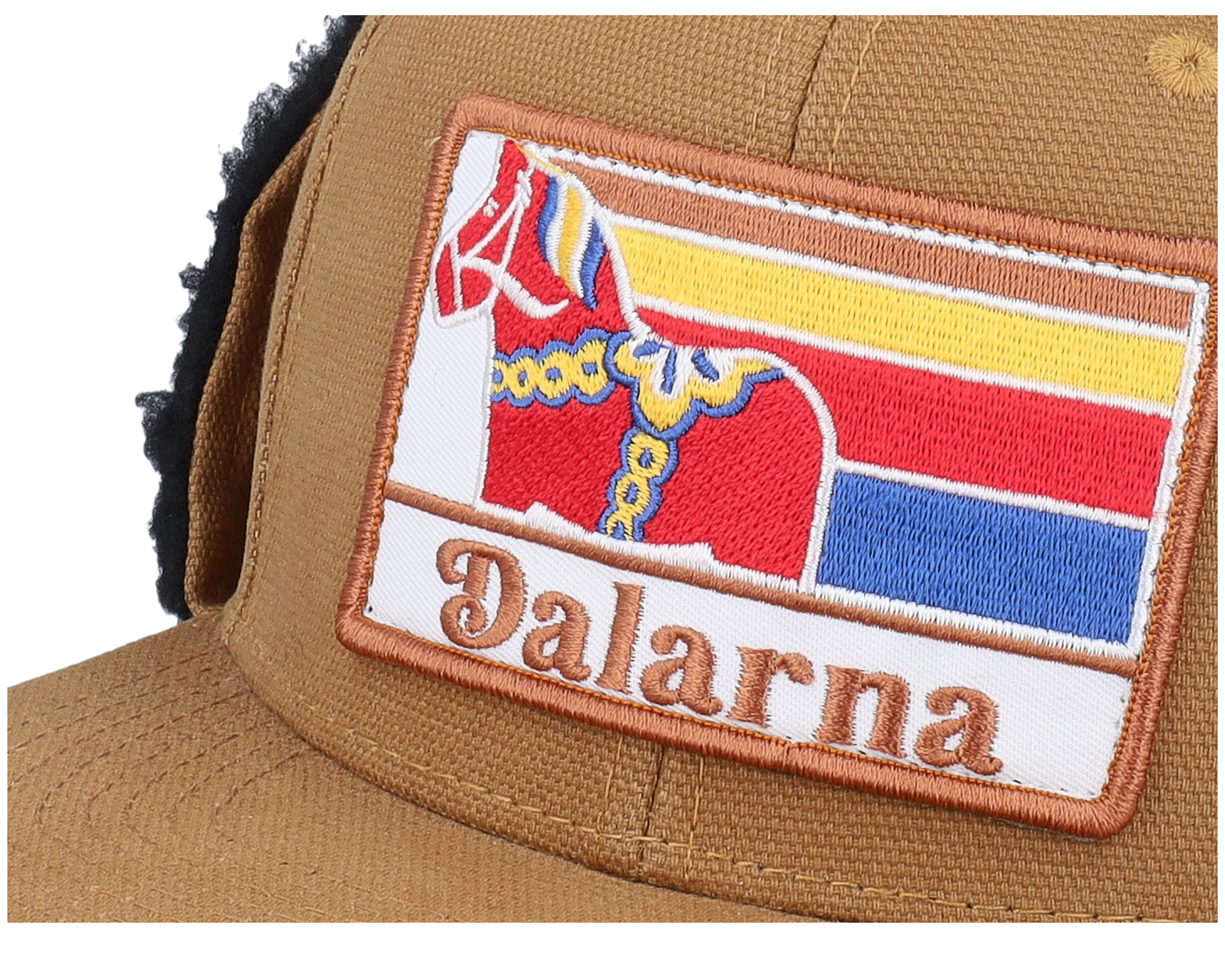 Dalarna Canvas Flatbrim Caramel/Black Earflap - Wild Spirit Cap ...