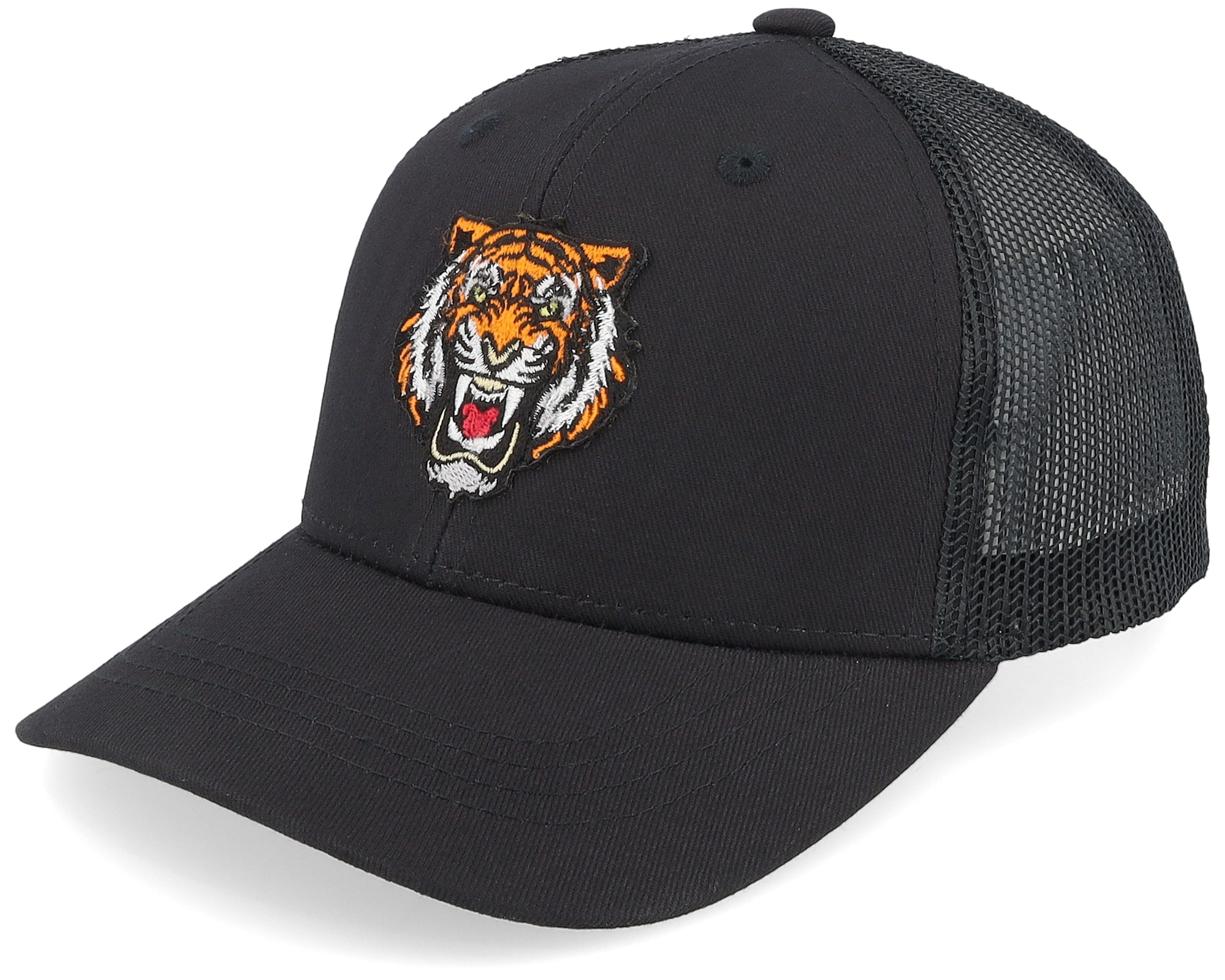 Kids Wild Tiger Black Trucker - Kiddo Cap | Hatstoreworld.com
