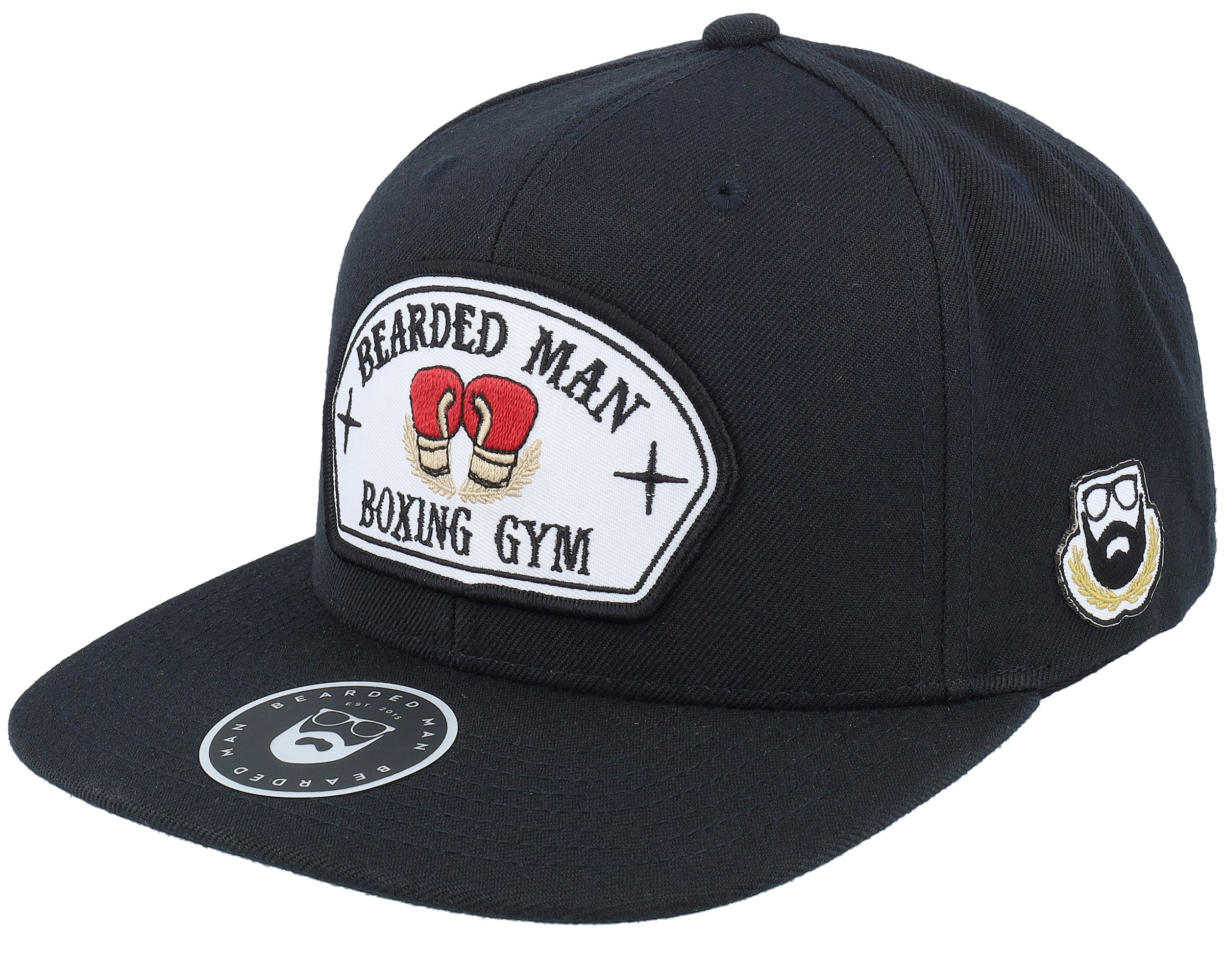 Bearded Boxing Gym Black Snapback - Bearded Man | Hatstoreworld.com