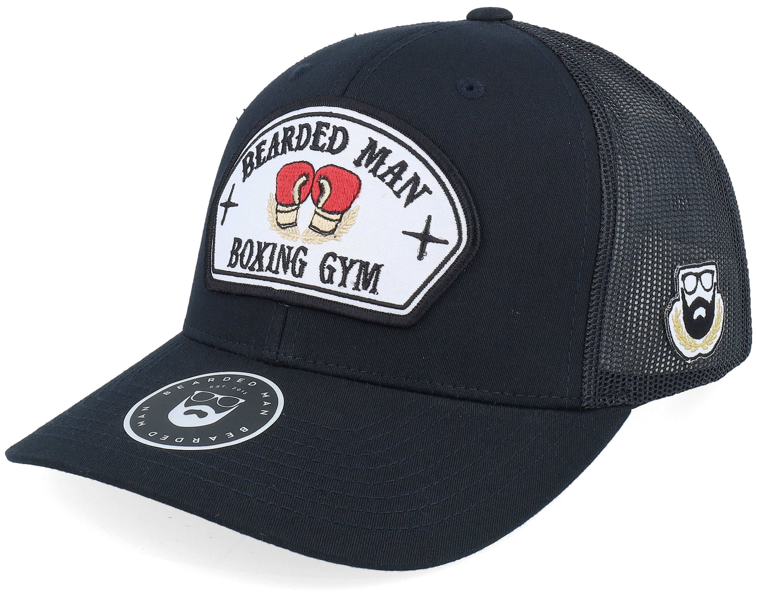 Bearded Boxing Gym Black Trucker | Hatstoreworld.com