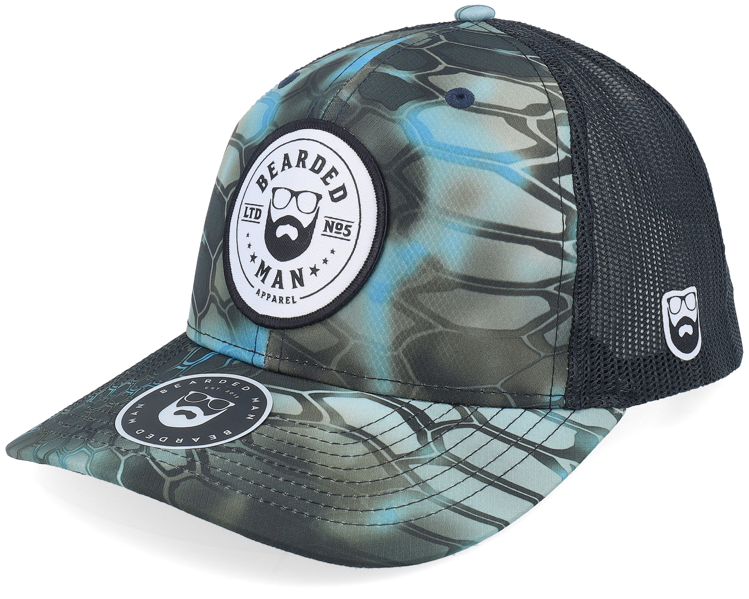 Beard Logo R 112p Kryptek Neptune/Black Trucker - Bearded Man ...