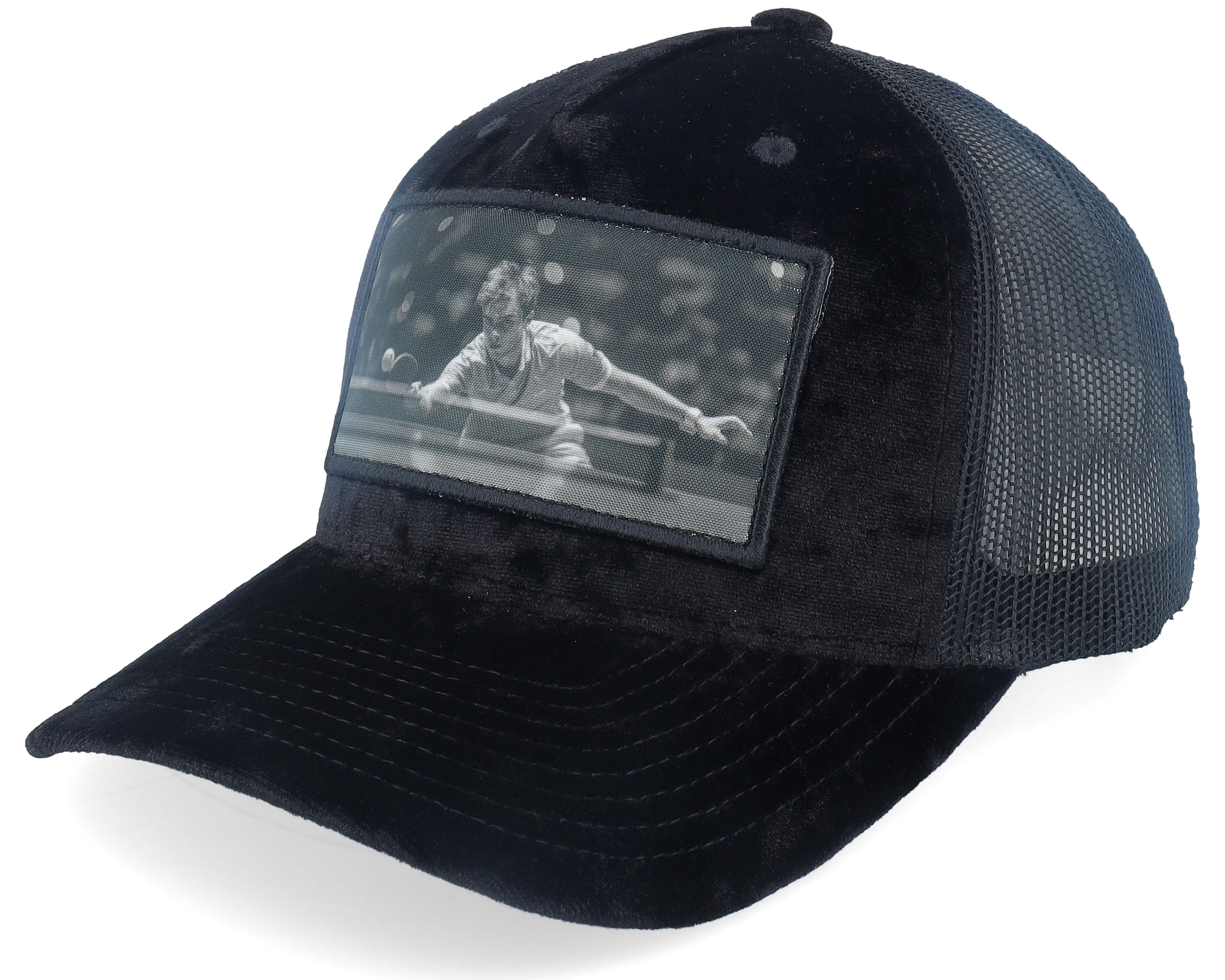 Pro Ping Pong Player Patch Velvet Black Trucker - Iconic ...