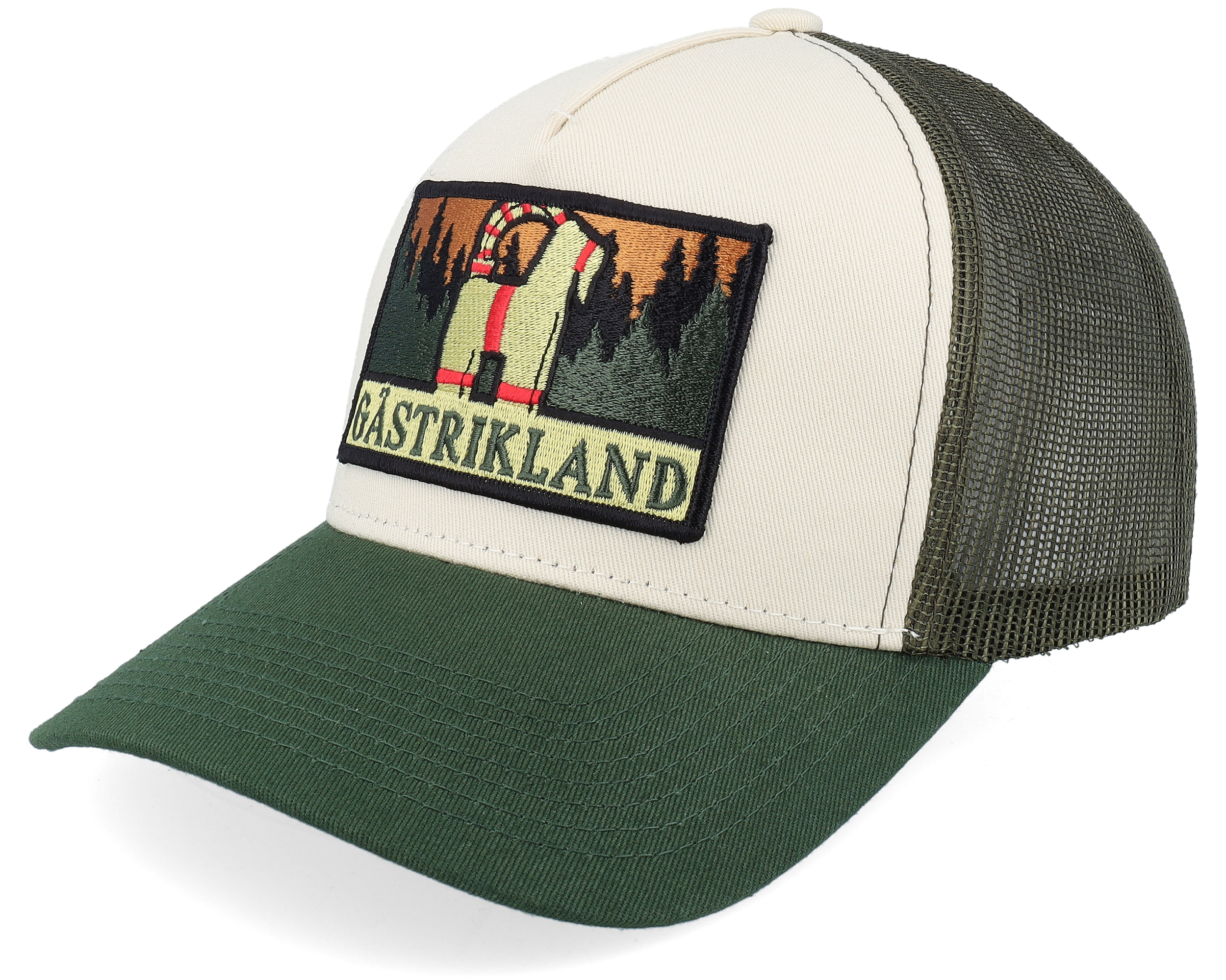 Swedish Gästrikland Landscape Stone/Olive/Dark Green A-Frame Trucker ...