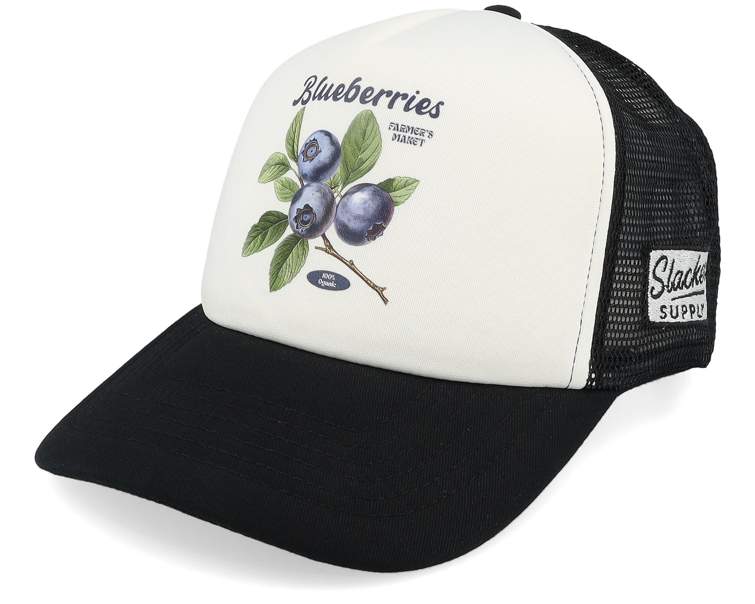 Blueberries Foam Black/White Vintage Trucker | Hatstoreworld.com