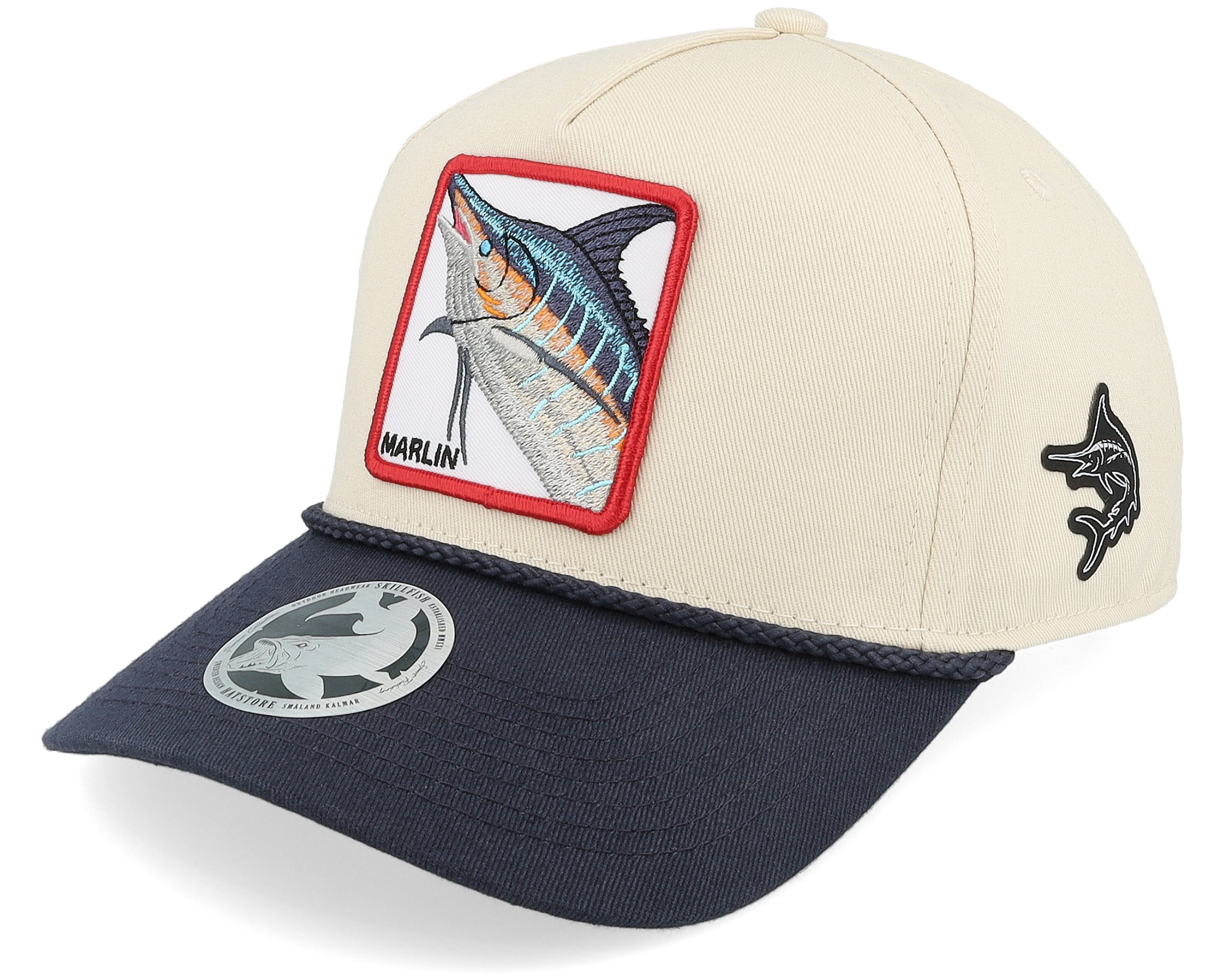 Marlin Box Rope Stone/Navy A-frame Adjustable | Hatstoreworld.com