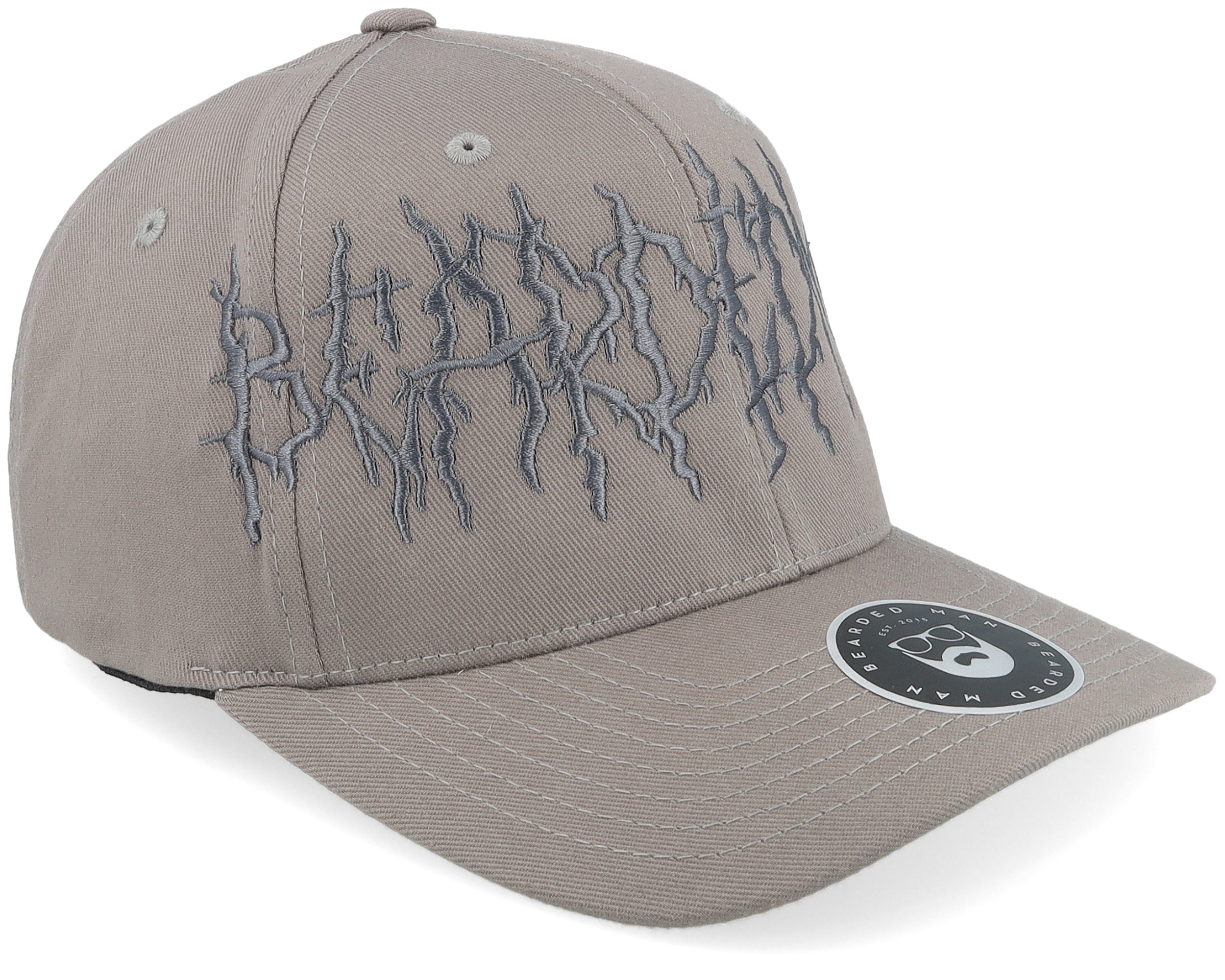 Big Death Metal Logo Grey Wooly Combed Flexfit | Hatstore.com