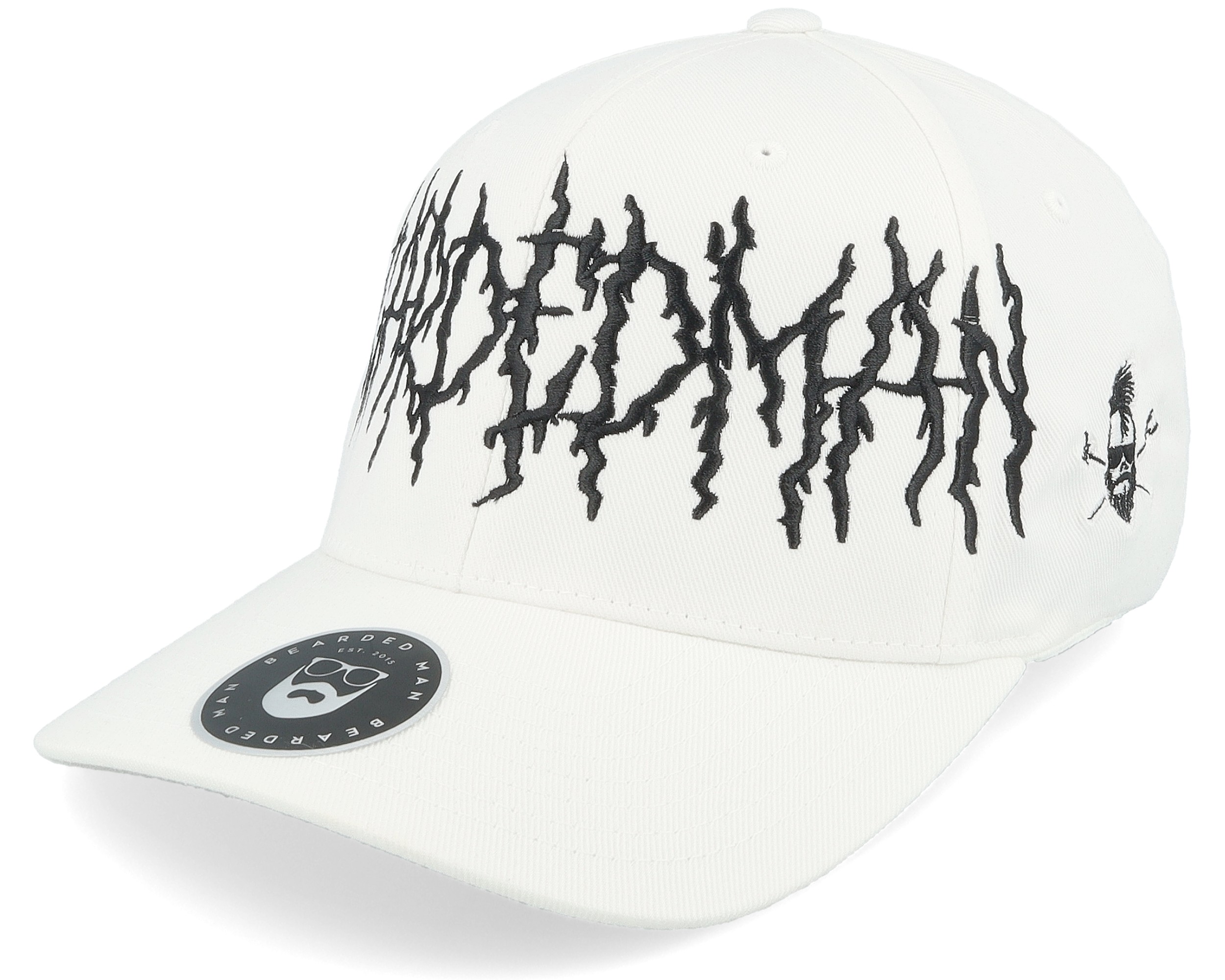 Big Death Metal Logo Wooly Combed White Flexfit | Hatstore.com