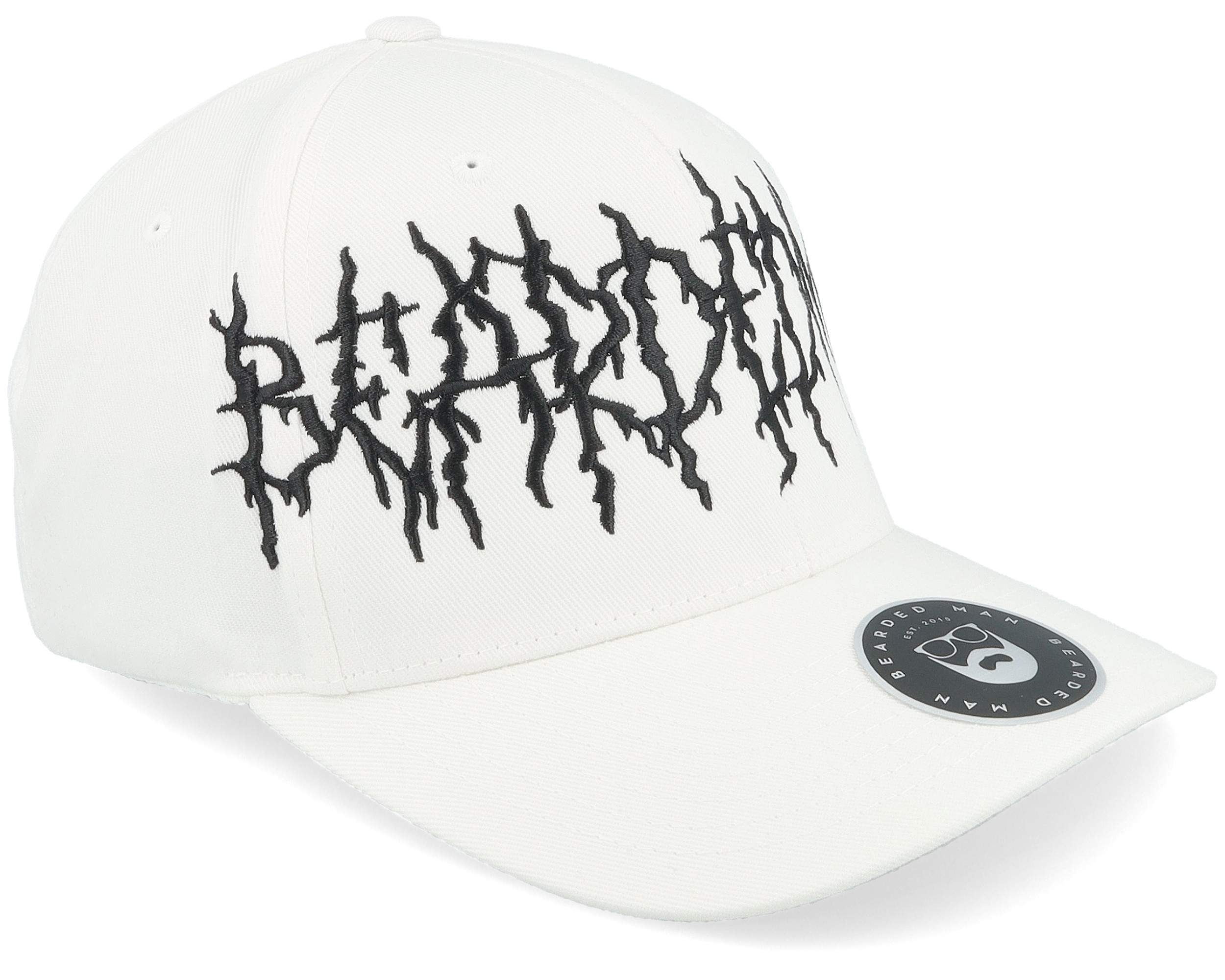 Big Death Metal Logo Wooly Combed White Flexfit | Hatstore.com