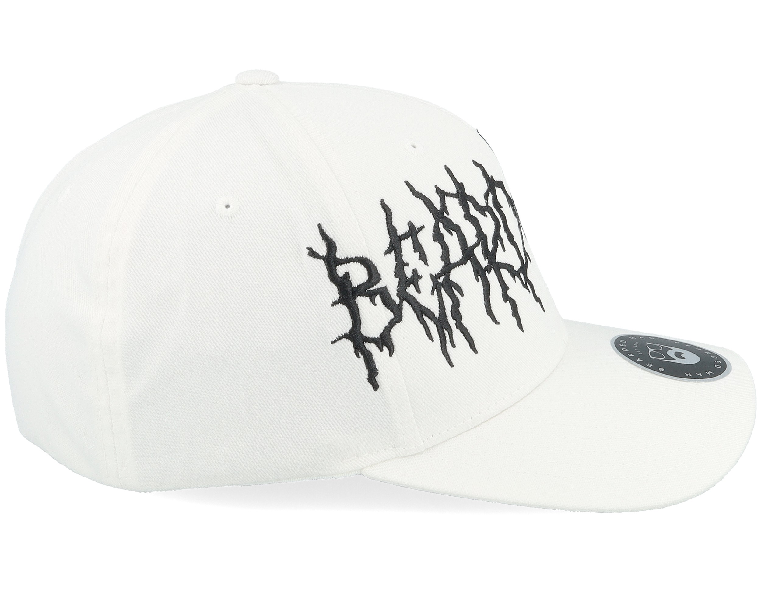Big Death Metal Logo Wooly Combed White Flexfit | Hatstore.com