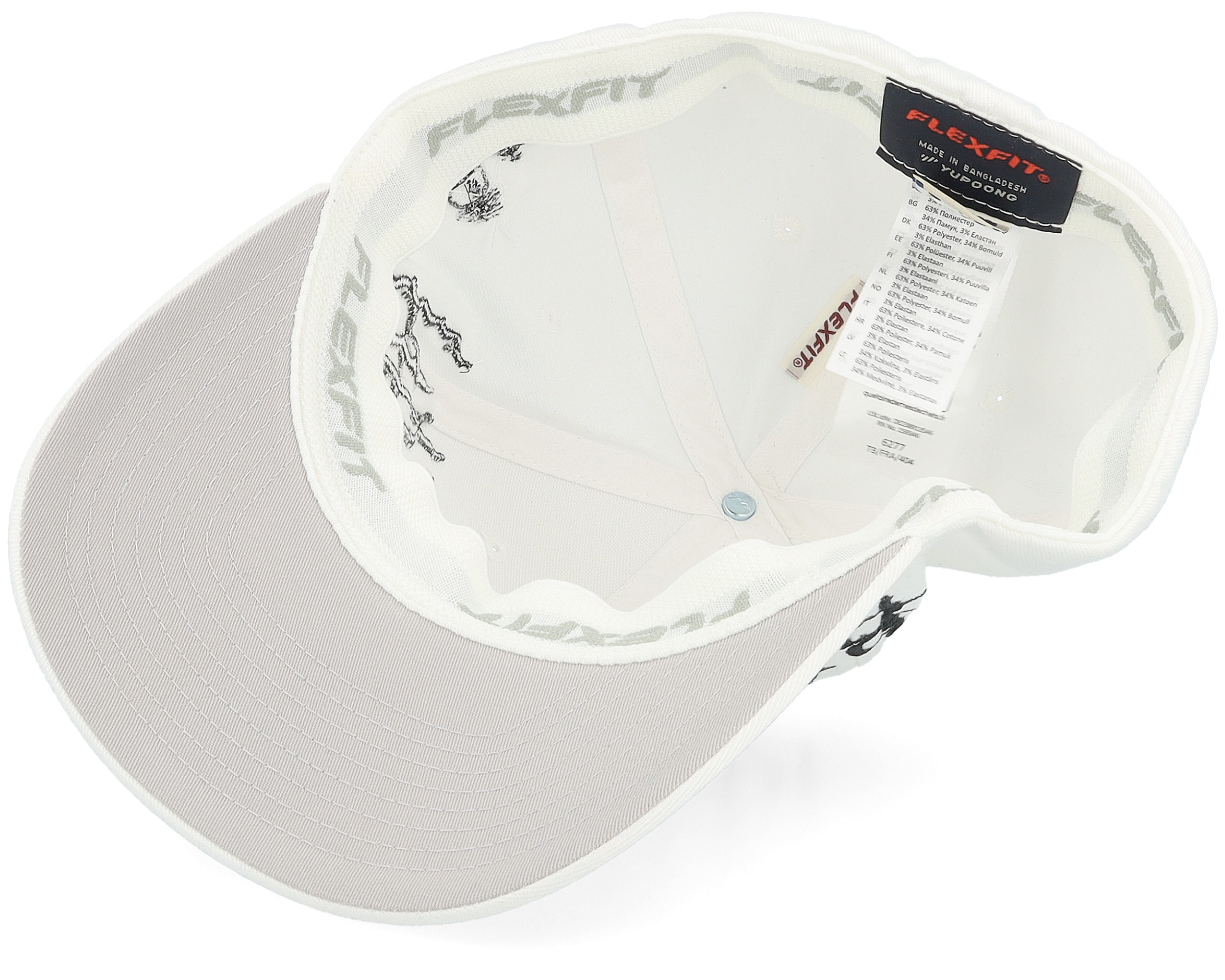 Big Death Metal Logo Wooly Combed White Flexfit | Hatstore.com