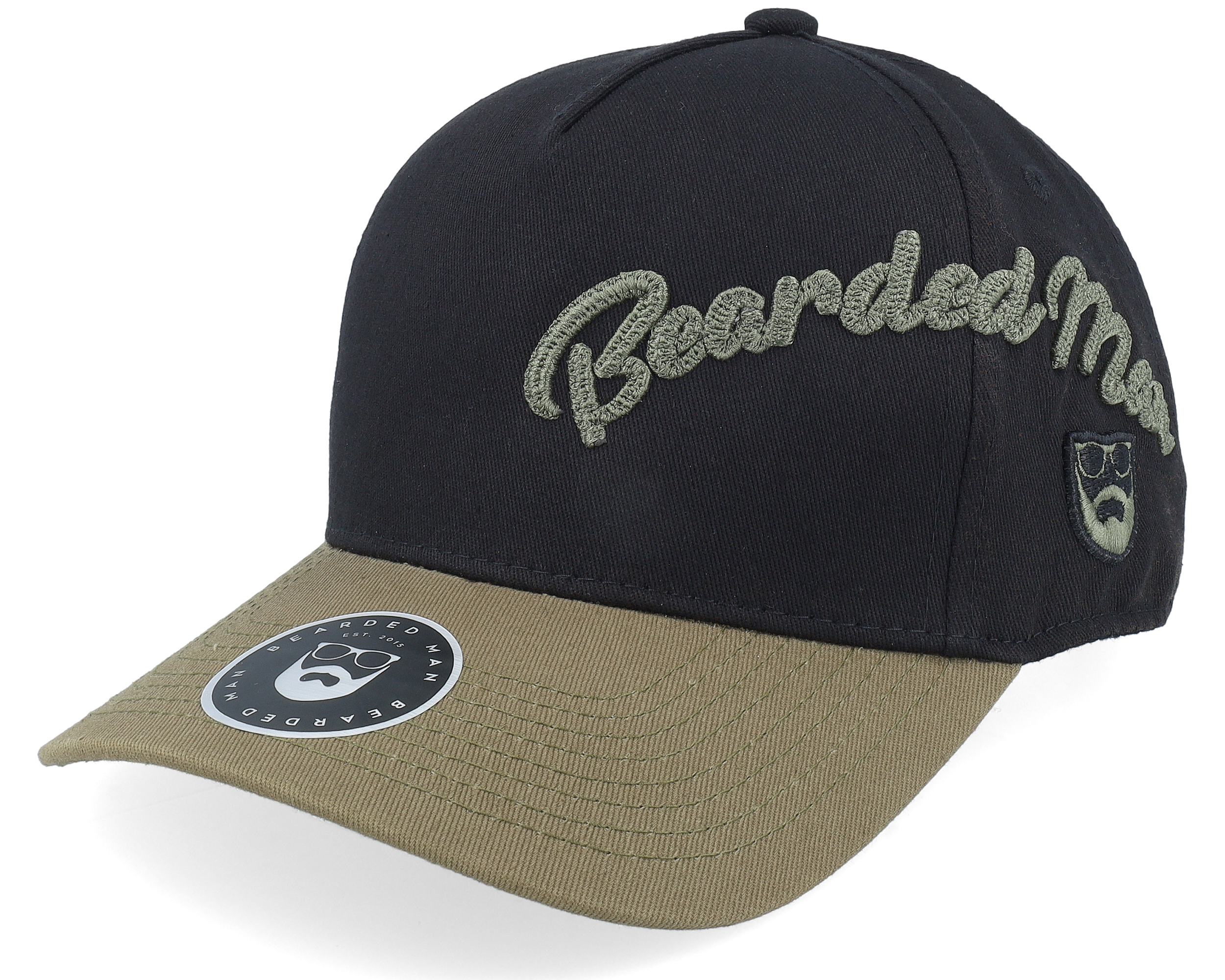 Side Arch 3d Logo Black/Dark Olive A-frame Adjustable | Hatstore.com