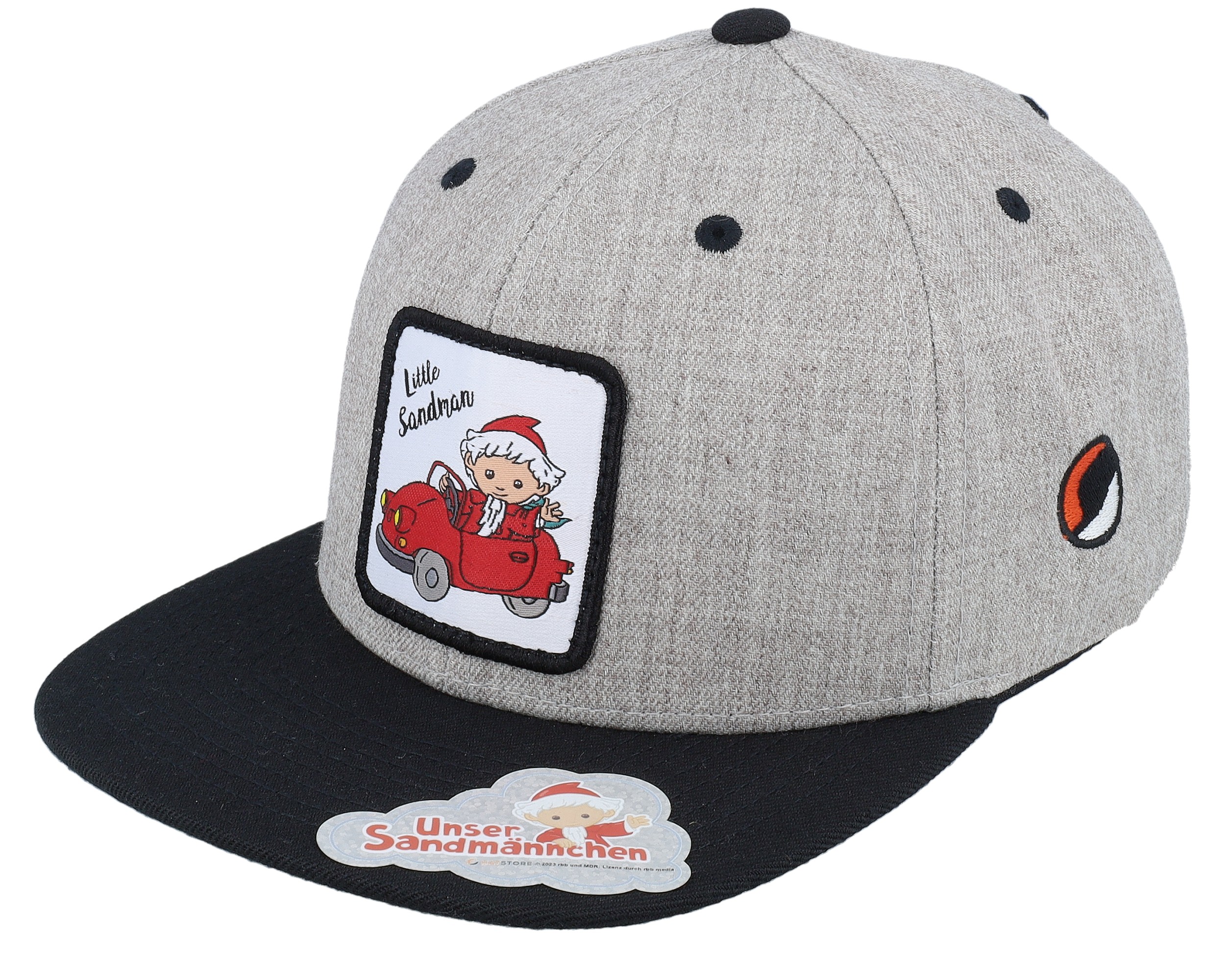 Kids Sandmännchen Patch Heather Grey/Black Snapback - Unser Sandmännchen | Hatstoreworld.com