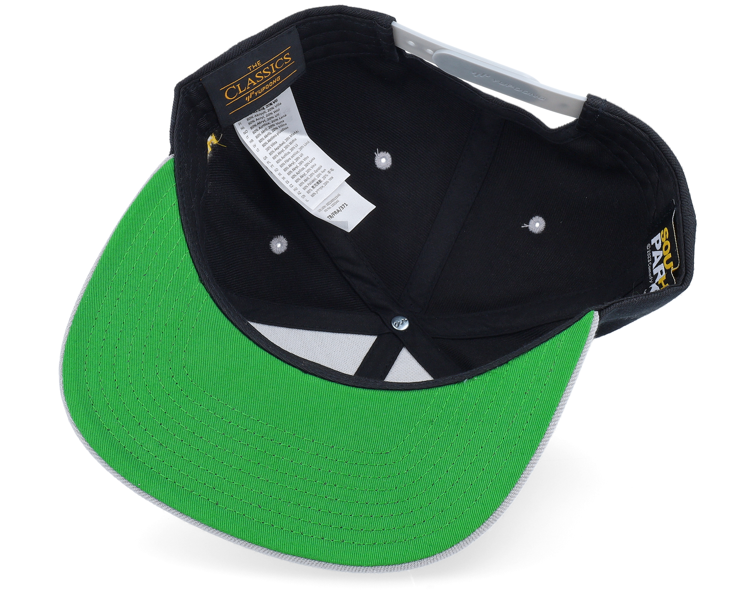 Cartman Hand Puppet Patch Black/Grey Snapback - South Park cap ...