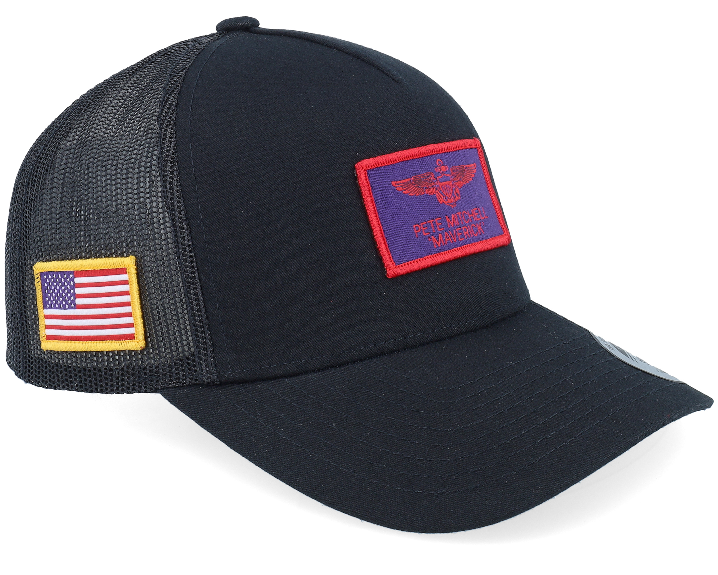 Maverick Black A-Frame Trucker | Hatstoreworld.com