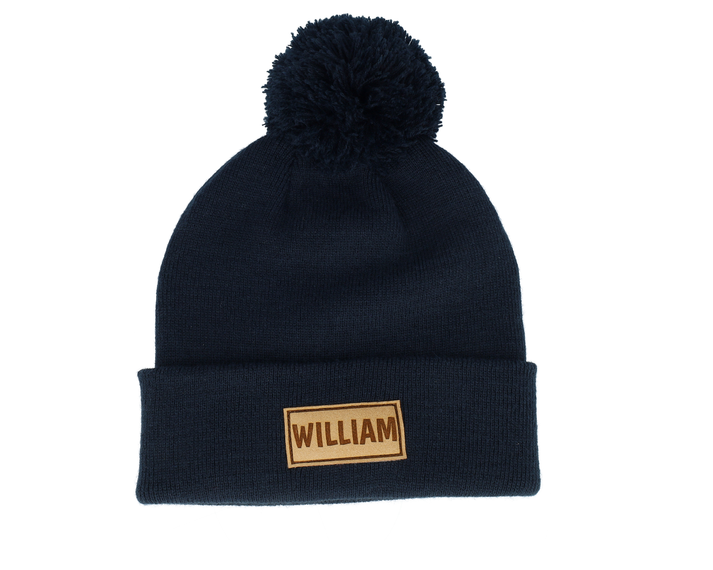 Kids Engraved Suede Patch French Navy Pom - Beechfield Bere | Hatstore.com