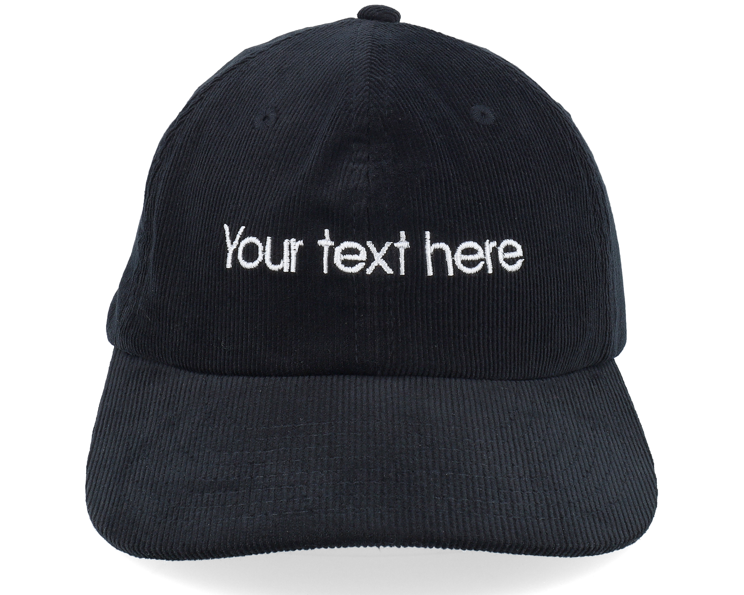 Embroidery Corduroy Black Dad Cap - Beechfield | Hatstoreworld.com
